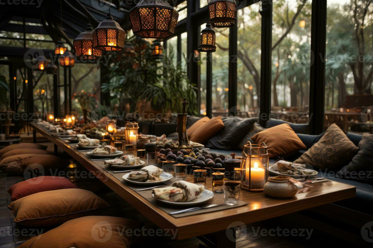modern arabic dining floor AI Generated 31590390 Stock Photo at Vecteezy