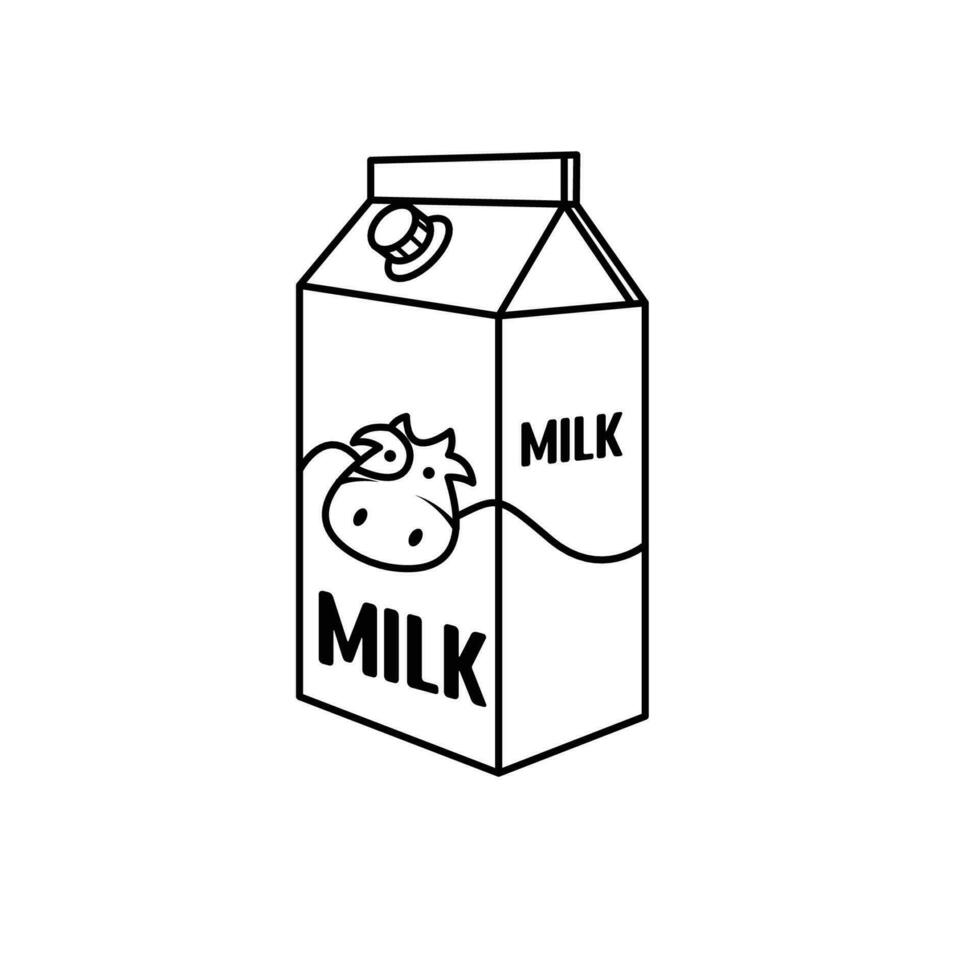 Line Art of Milk Box 31592853 Vector Art at Vecteezy