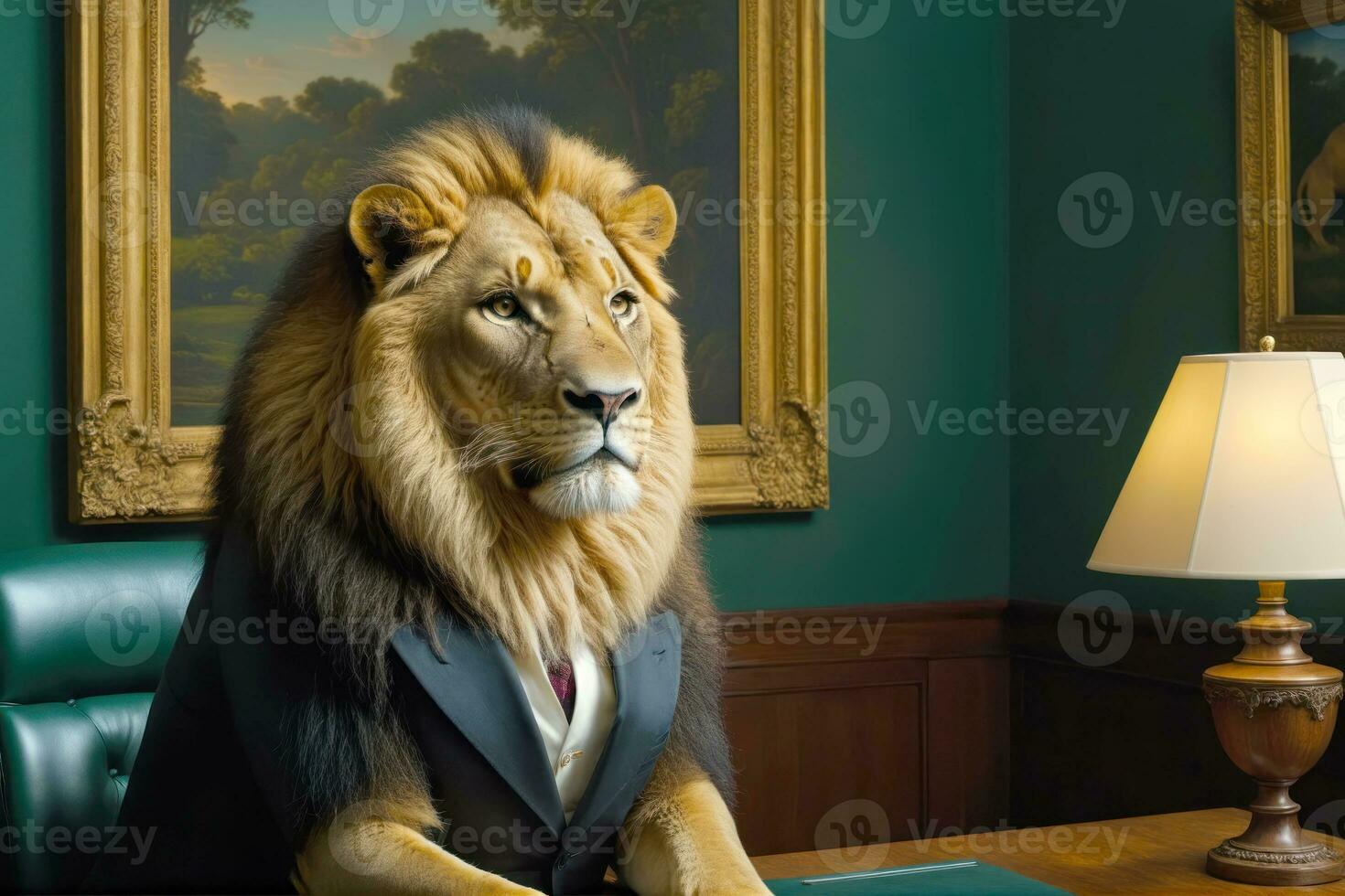 Corporate Lion, Office Stock Image, AI Generated 31595549 Stock Photo ...