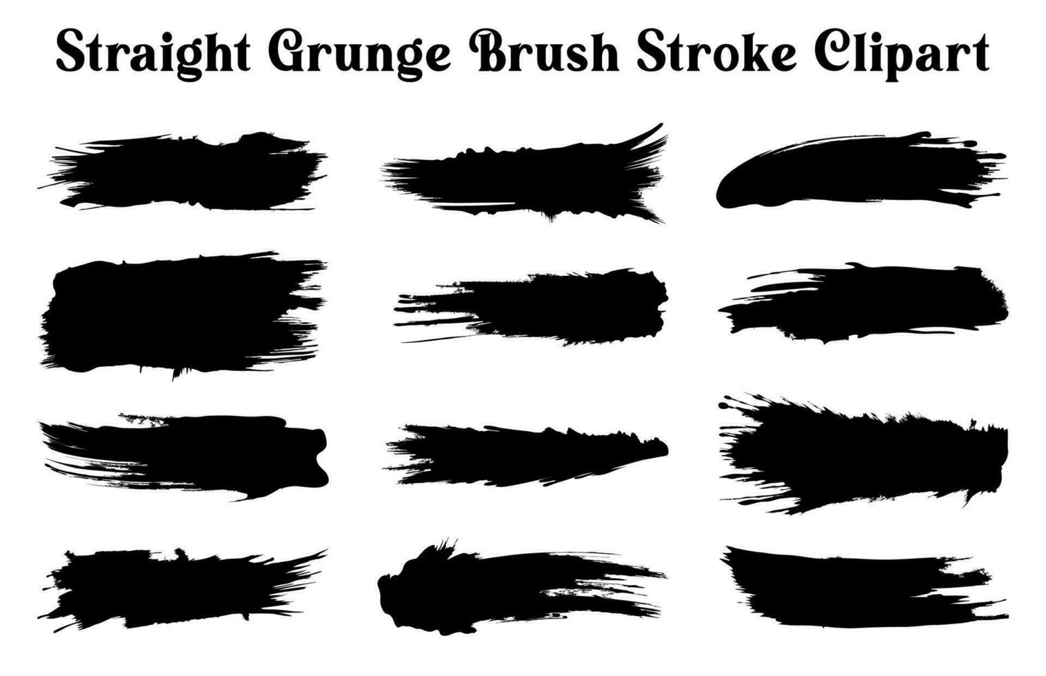 Vector Grunge brush strokes Bundle, Collection of paint brush ...
