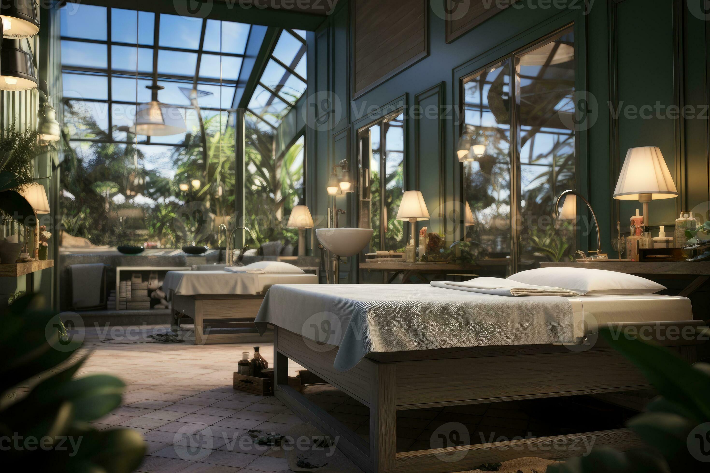 the atmosphere inside the spa room is luxurious AI Generative 31599137 Stock Photo at Vecteezy