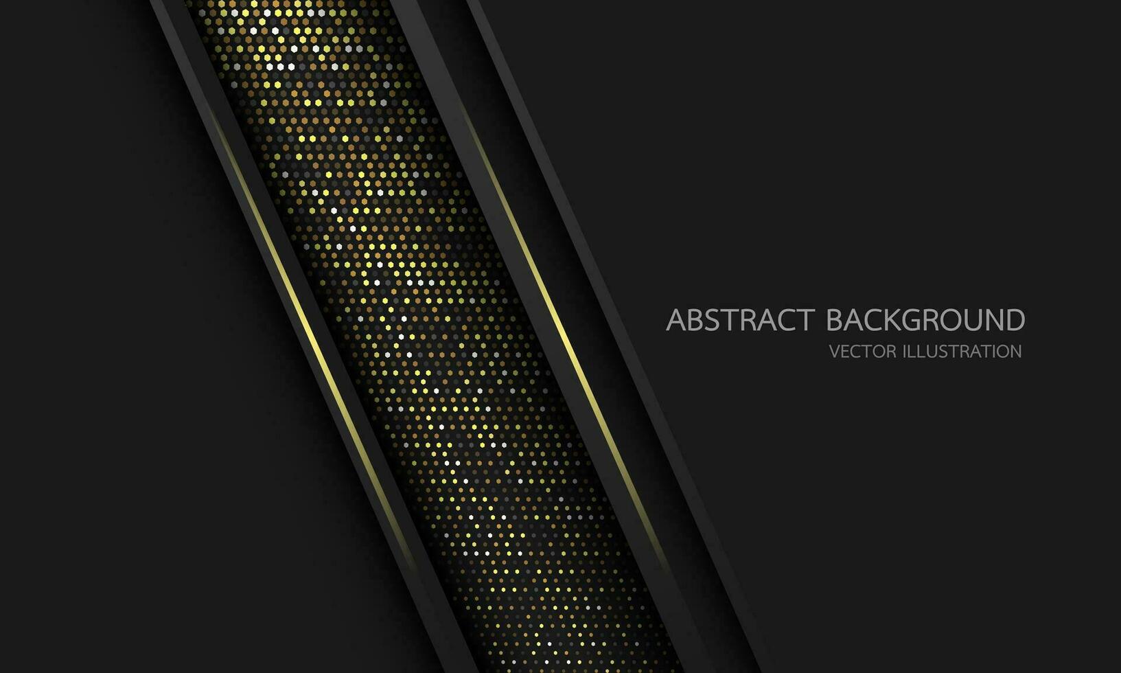 Abstract Grey Gold Glitter Light Black Shadow Line Slash Dynamic Geometric With Blank Space