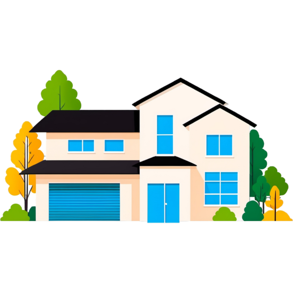 Flat design house. AI Generative 31611929 PNG Flat design house. AI Generative 31611929 PNG
