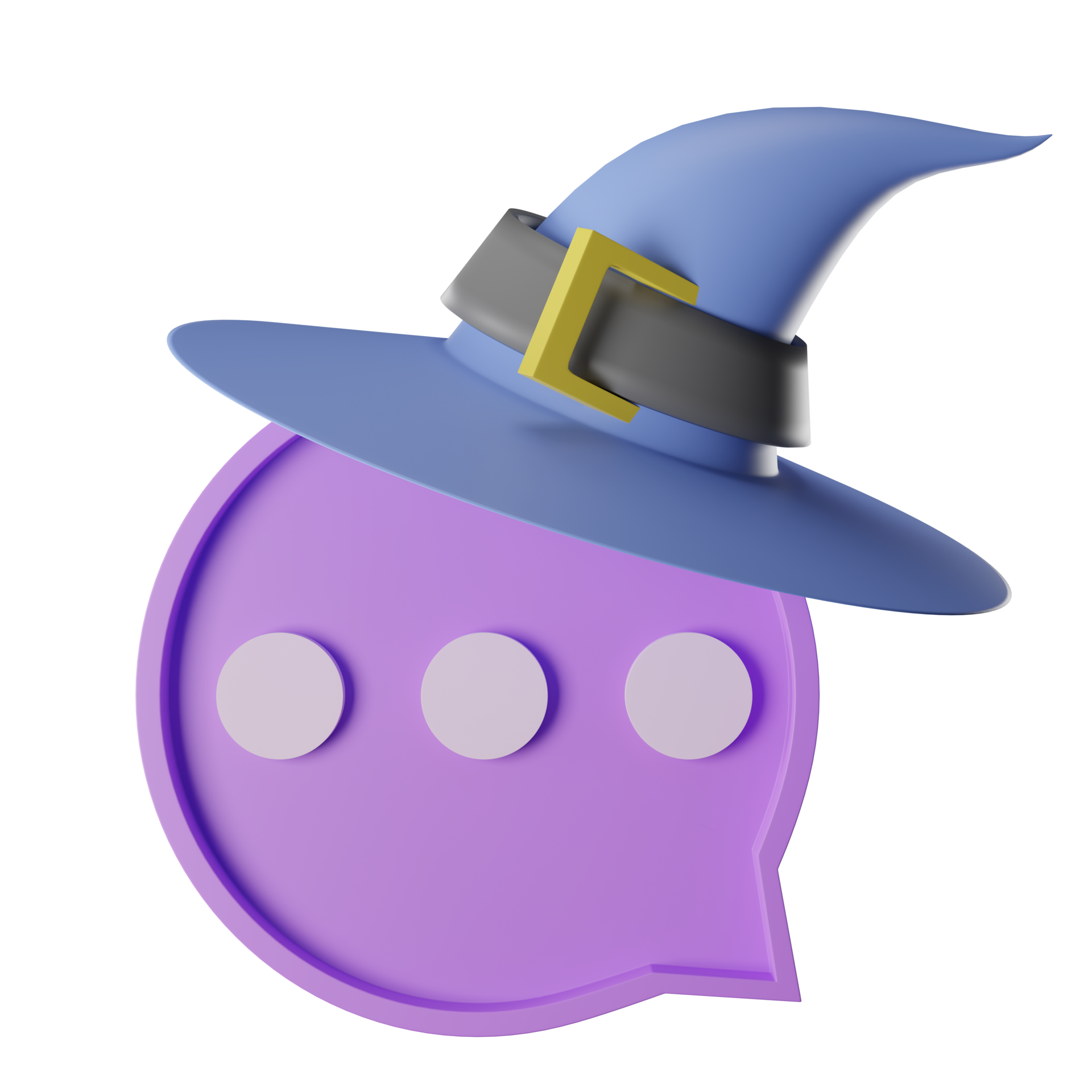 Halloween hat purple chat bubble message speech dialog icon symbol,3D ... Halloween hat purple chat bubble message speech dialog icon symbol,3D ...