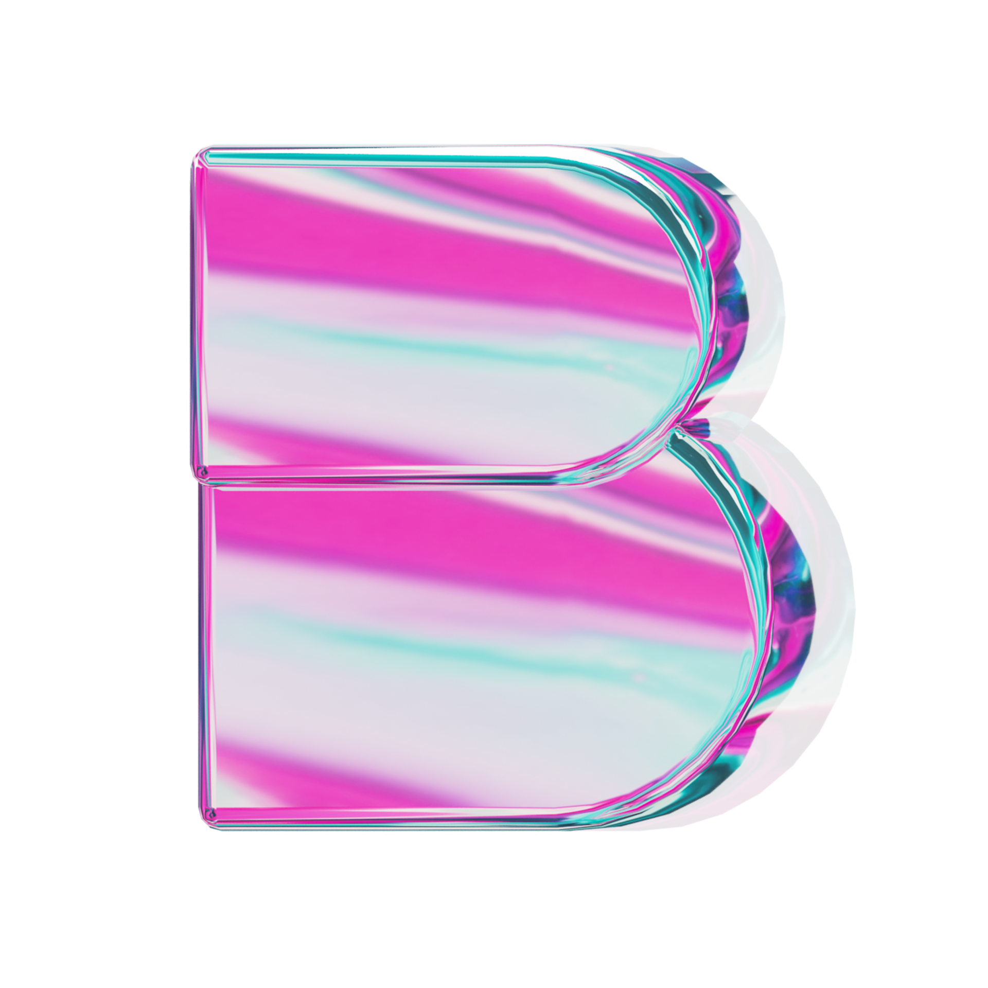 carta b. alfabeto 3d Projeto dentro iridescente cor estilo para ...
