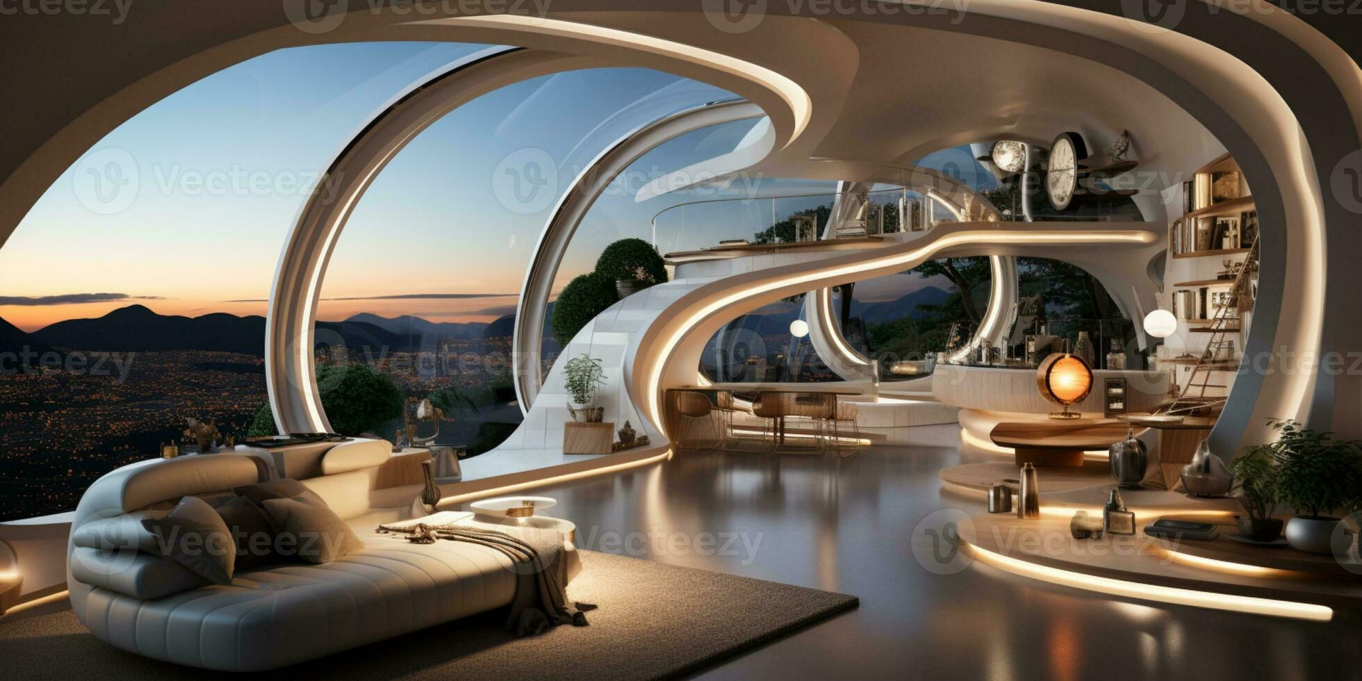 Futuristic room design of the apartment house 31616431 Stock Photo at ...