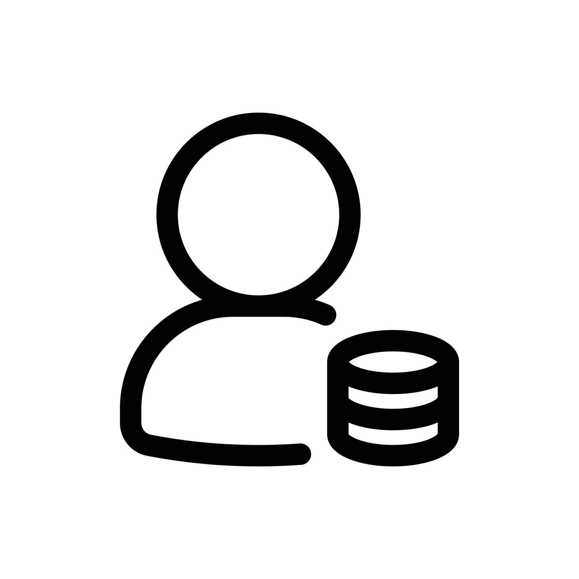 Database User icon in trendy outline style isolated on white background ...