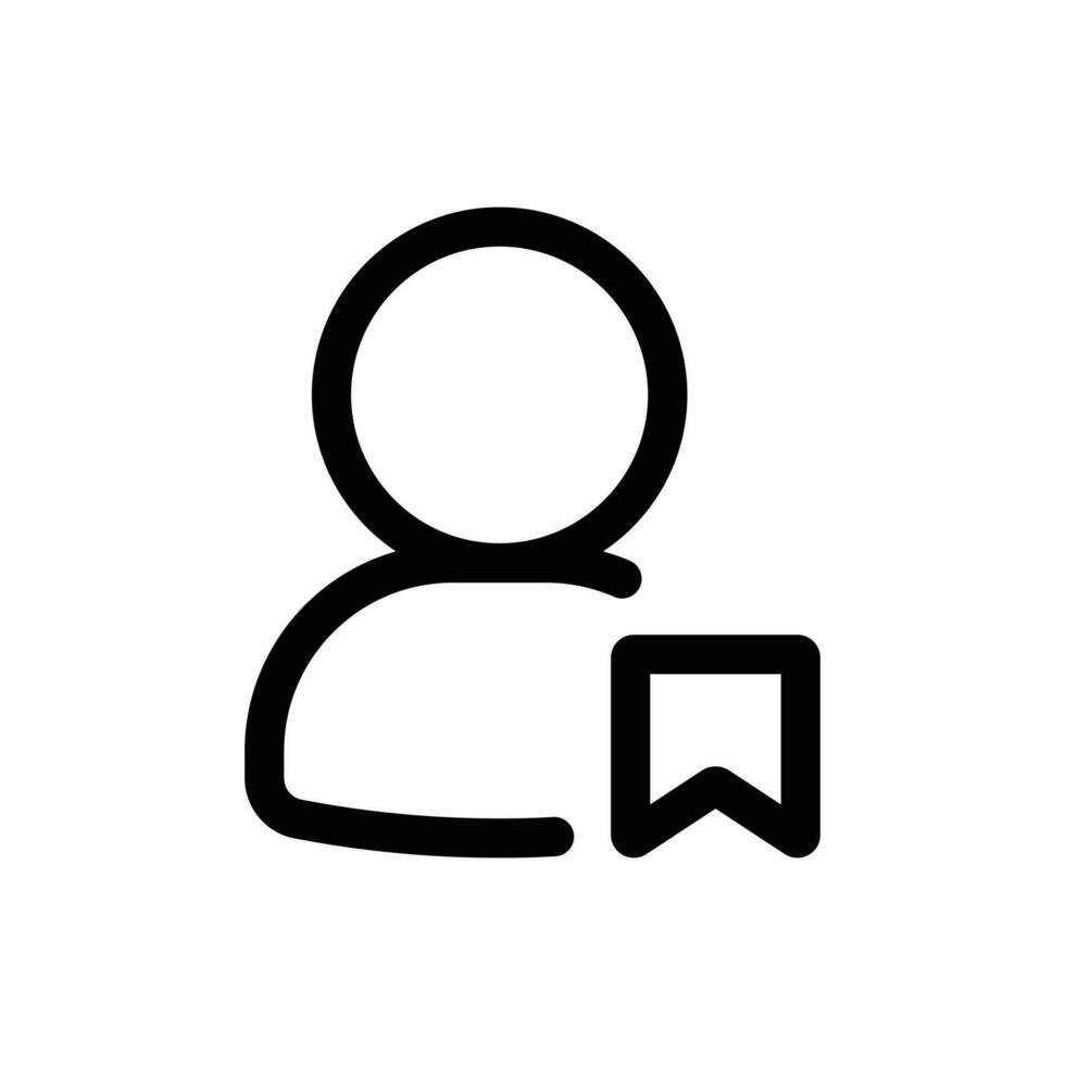 Bookmark User Icon In Trendy Outline Style Isolated On White Background Bookmark User
