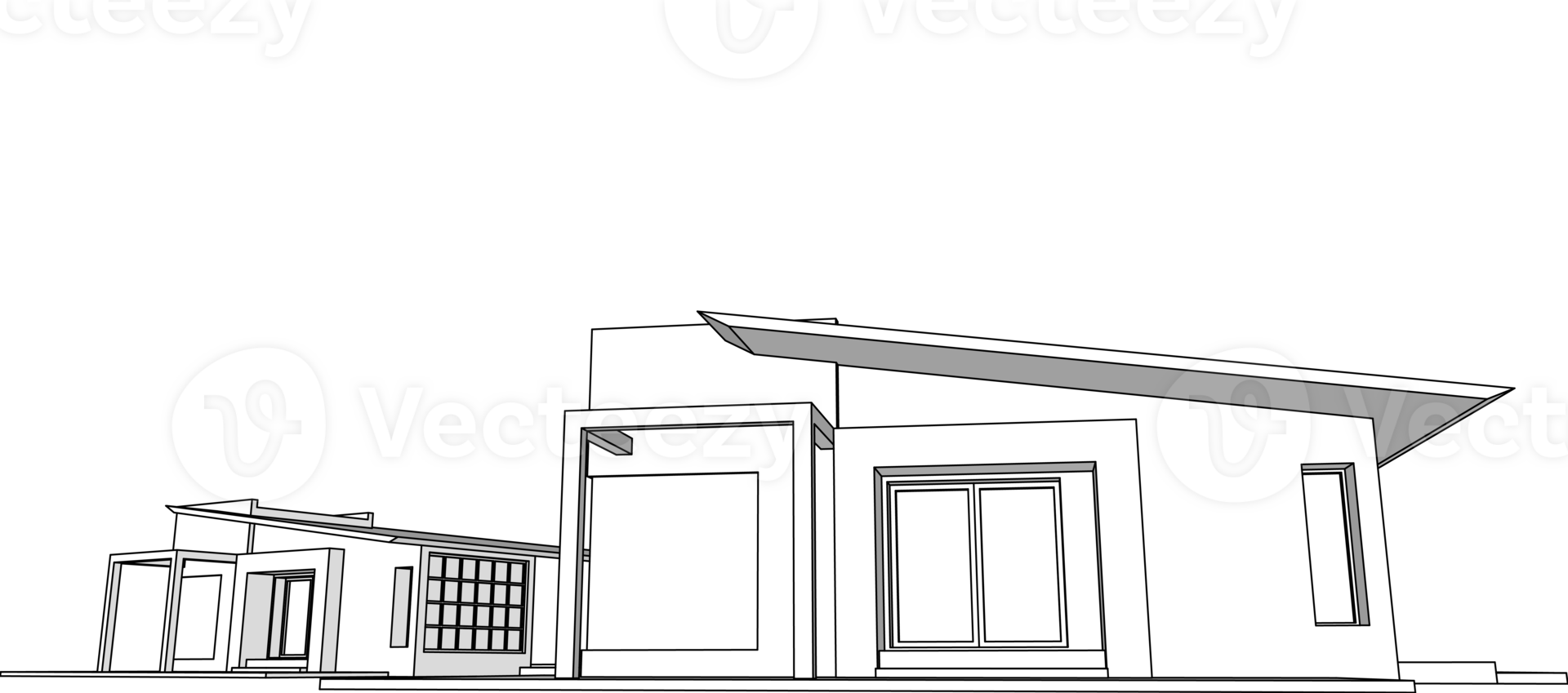 House Architectural Sketch 3d Illustration 31632176 Png