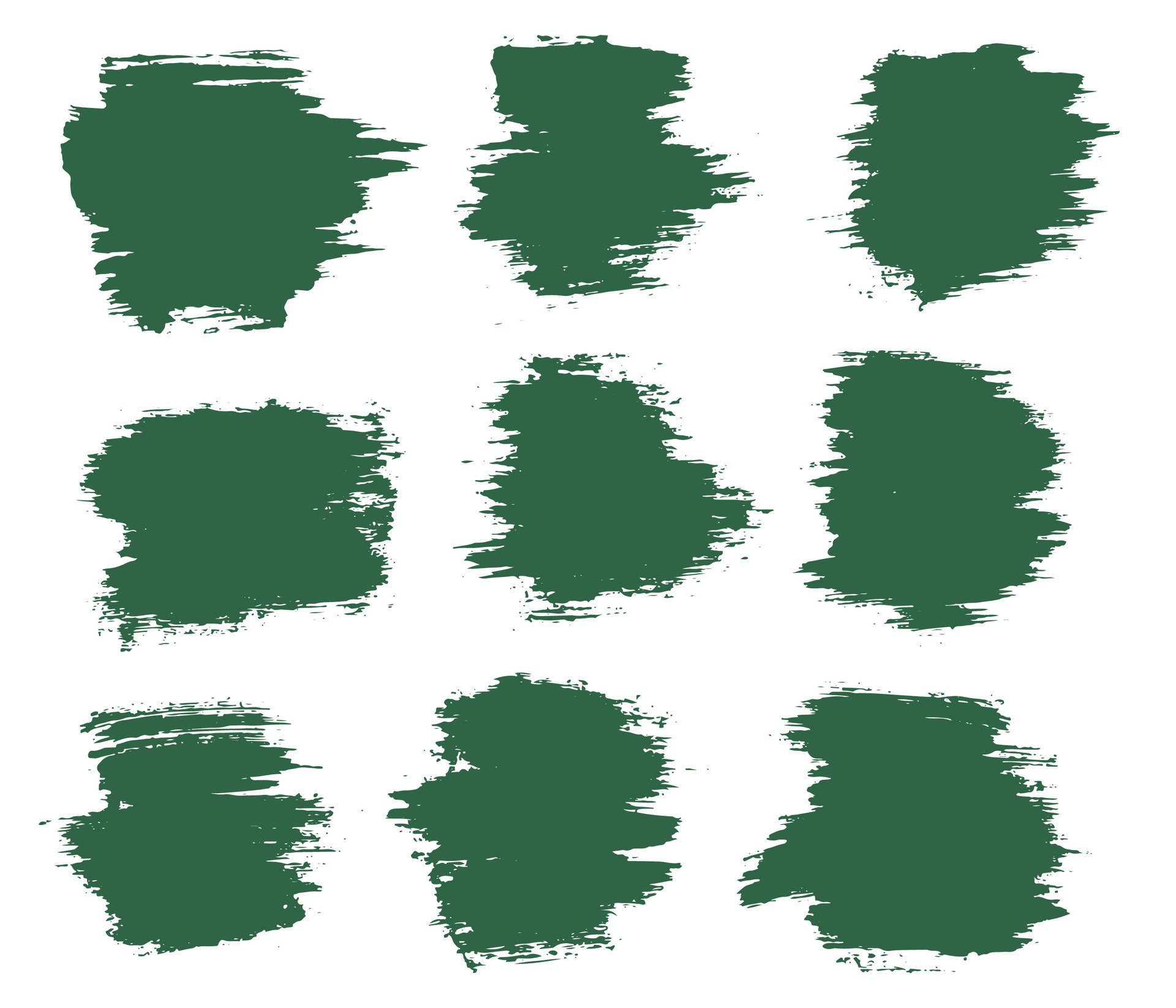 Grunge paint ink green color brush stroke set 31693077 Vector Art at ...