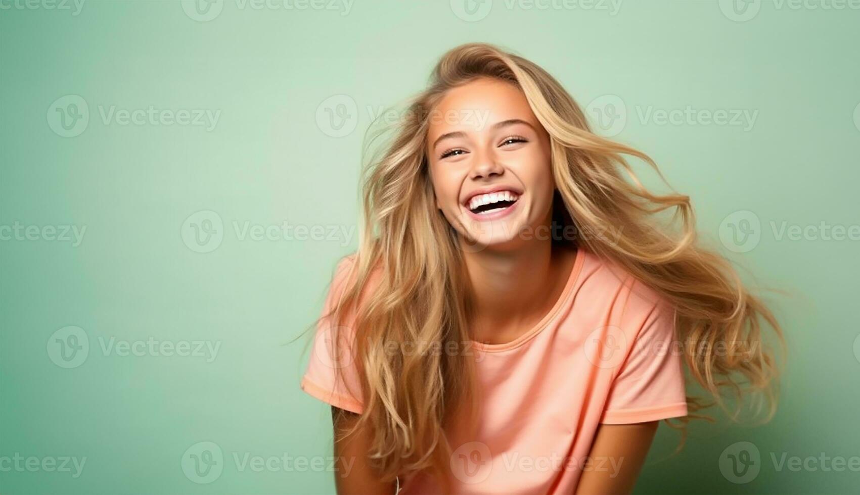 cheerful teen girl. AI Generated 31696863 Stock Photo at Vecteezy