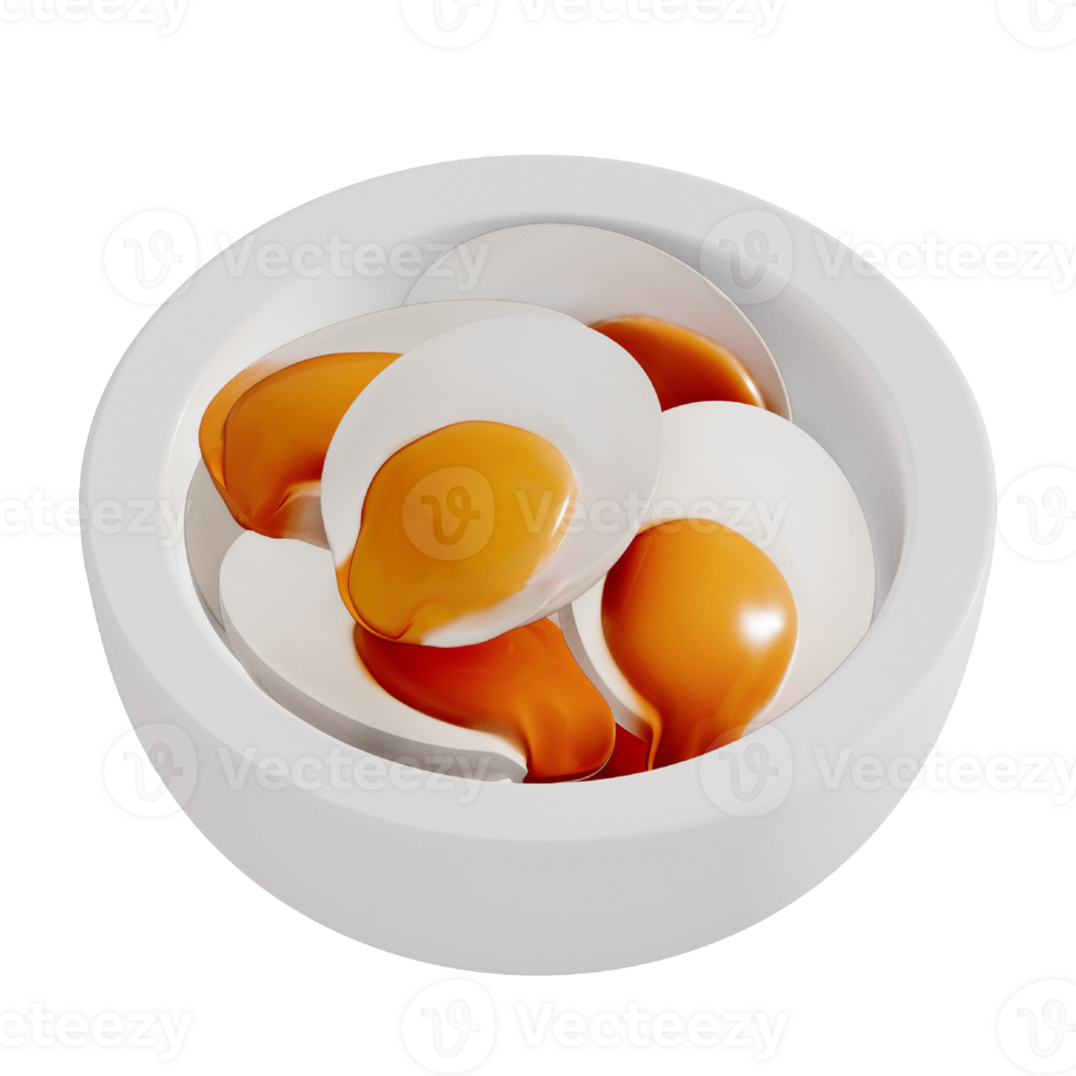 Soft Boiled Eggs For Breakfast 3d Isolated Illustration On A