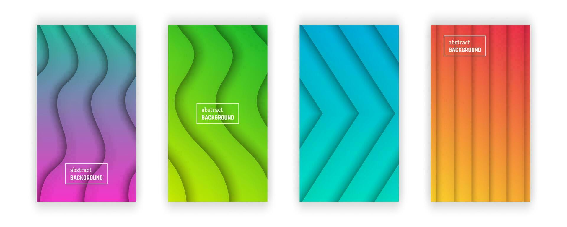 Abstract Minimal Gradient Geometric Background Set Of Four Wave Layer