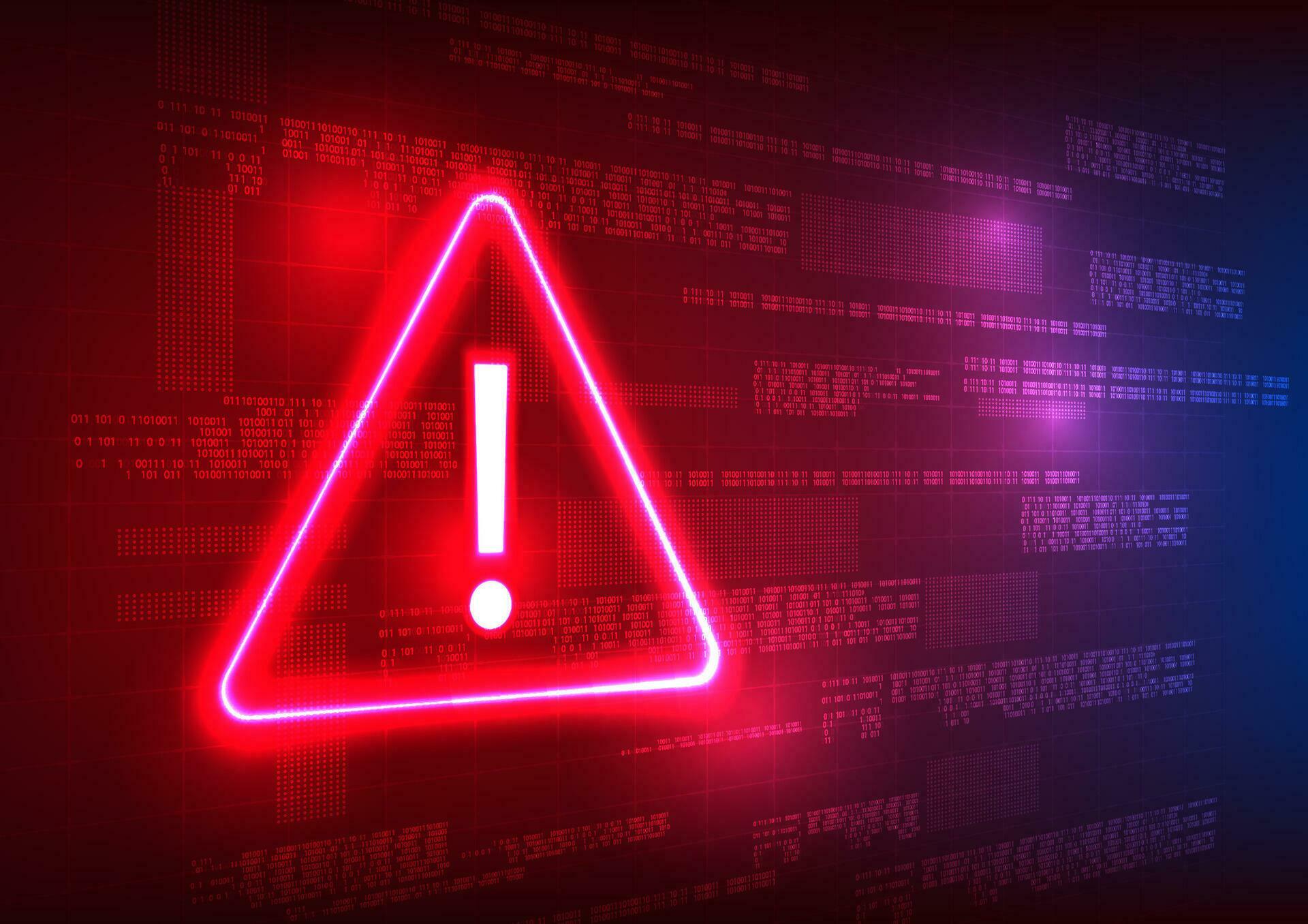 Notification technology alert symbol with numeric code behind it ...