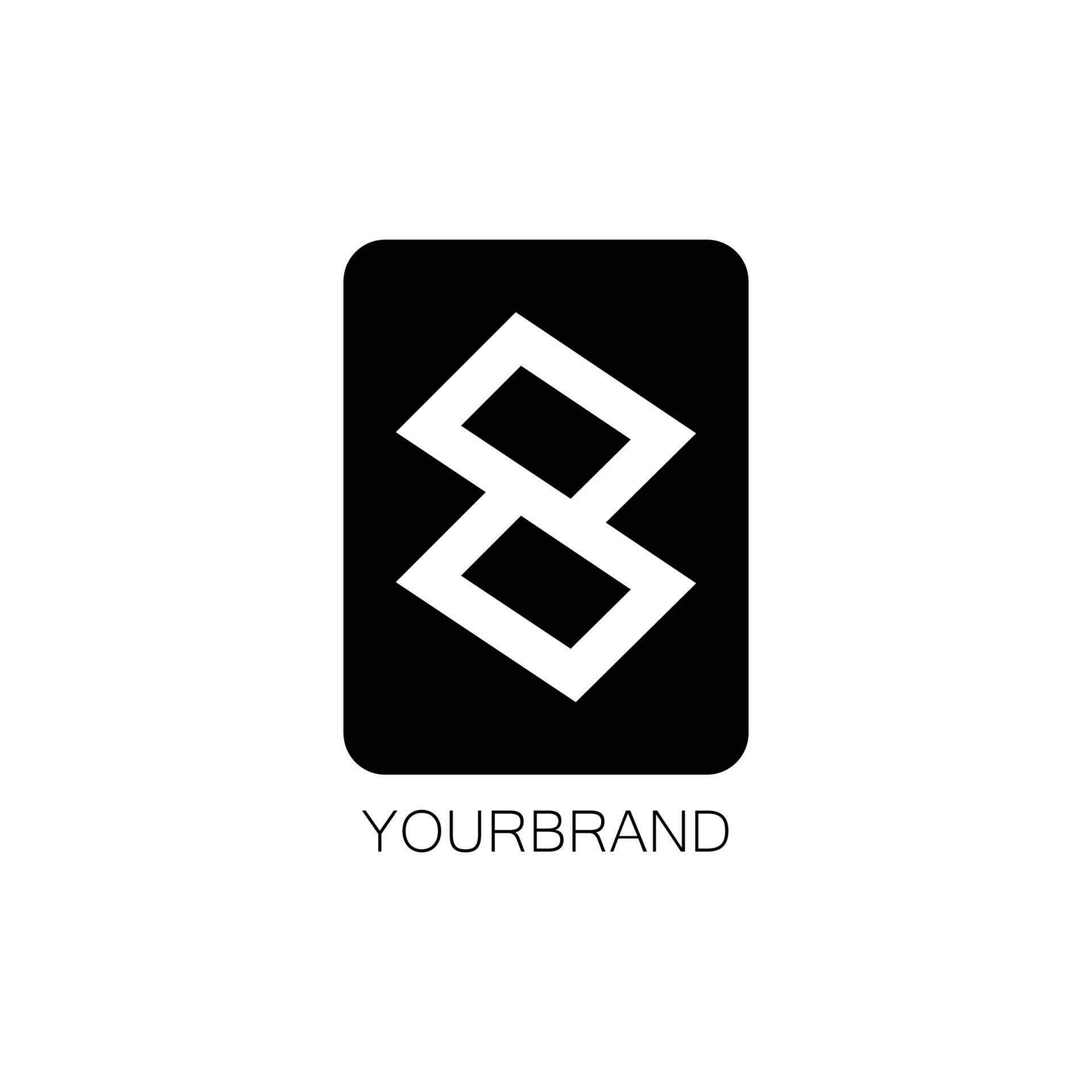 minimalist black square abstract geometric shape vector company icon logo design concept ...