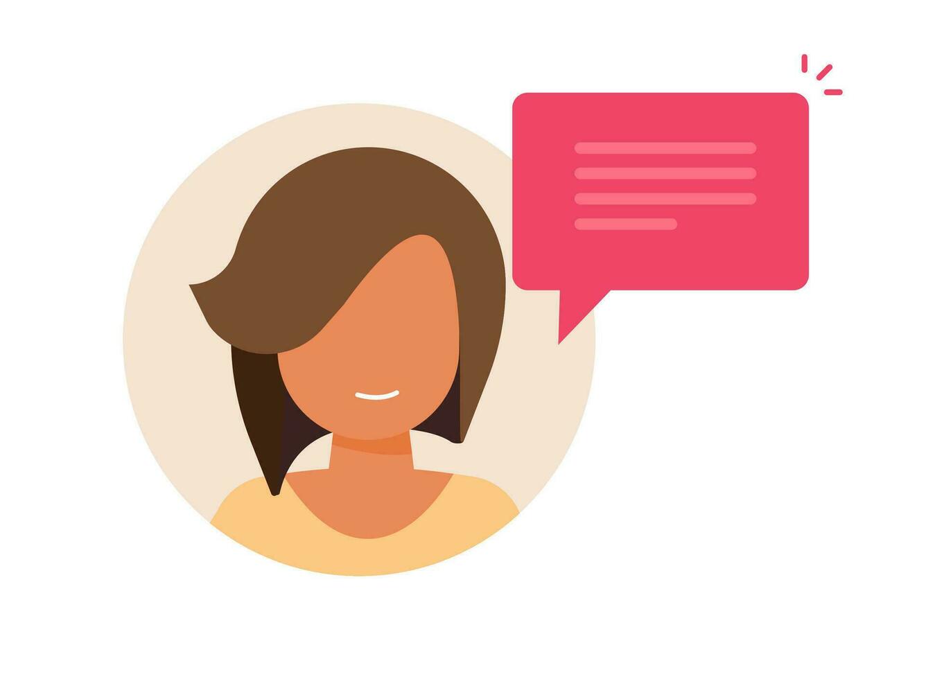 Woman bubble speech talk icon vector, female person girl speaking ...