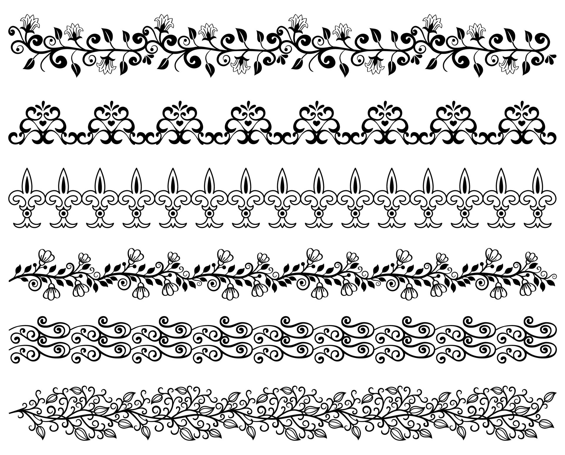 Set of vintage vector borders 31704394 Vector Art at Vecteezy