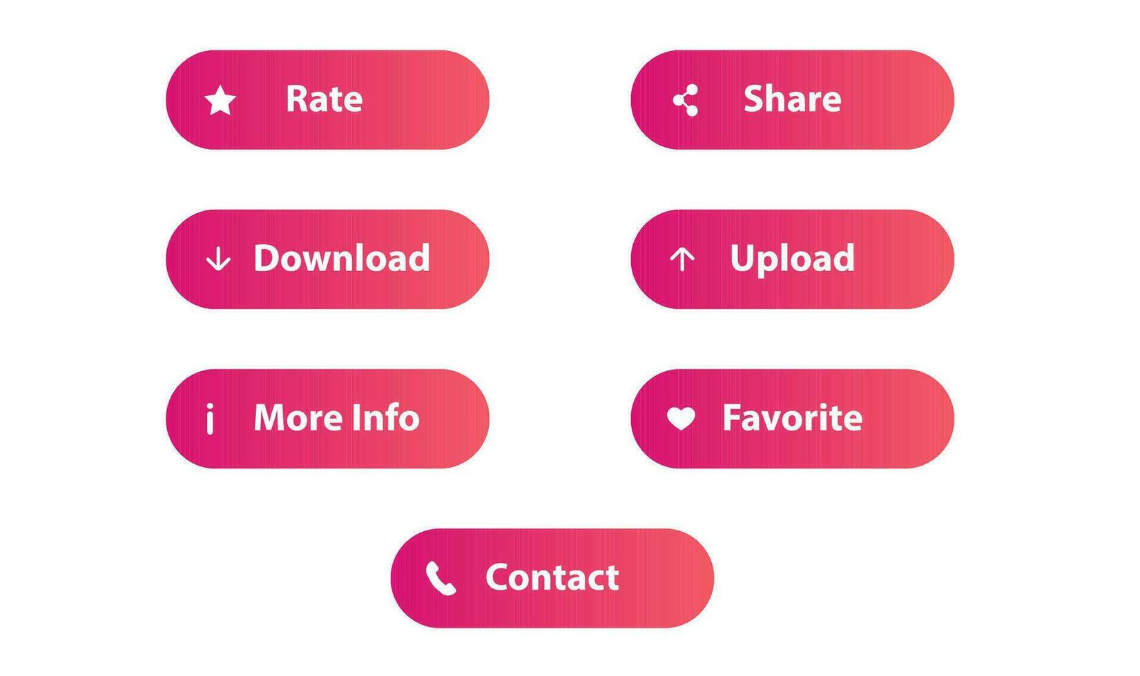 Web buttons flat design template with color gradient. Colorful ...