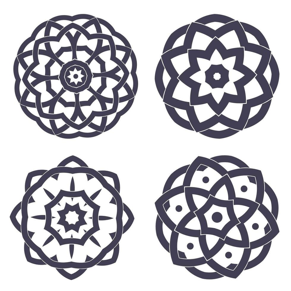 Four circles with geometric patterns 31711437 Vector Art at Vecteezy