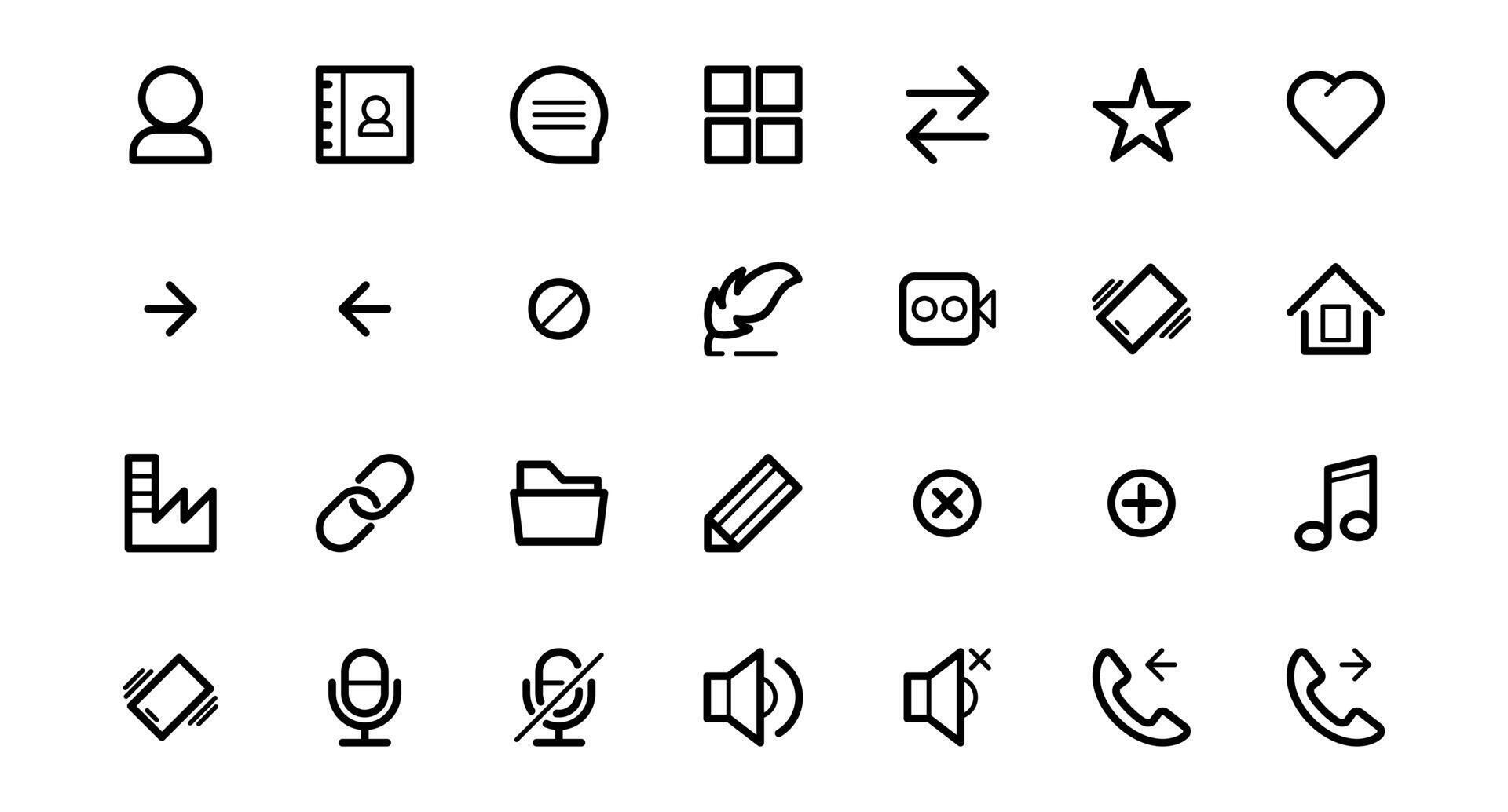Mobile User Interface Icons Modern Design Use For App Websites And