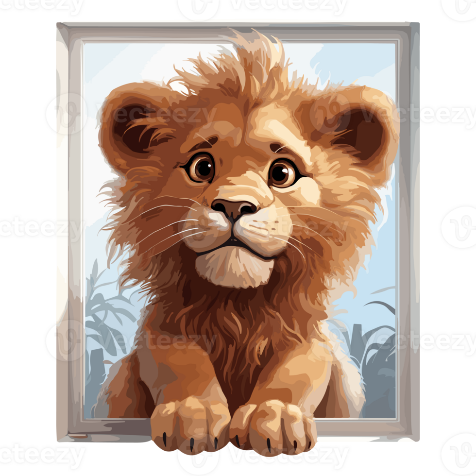 Cute baby Lion on transparent background 31720117 PNG
