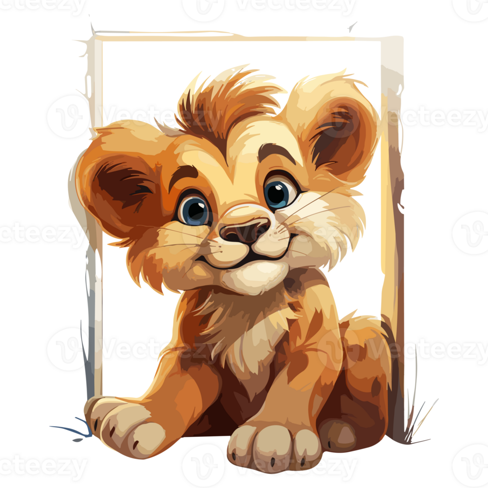 Cute baby Lion on transparent background 31720118 PNG