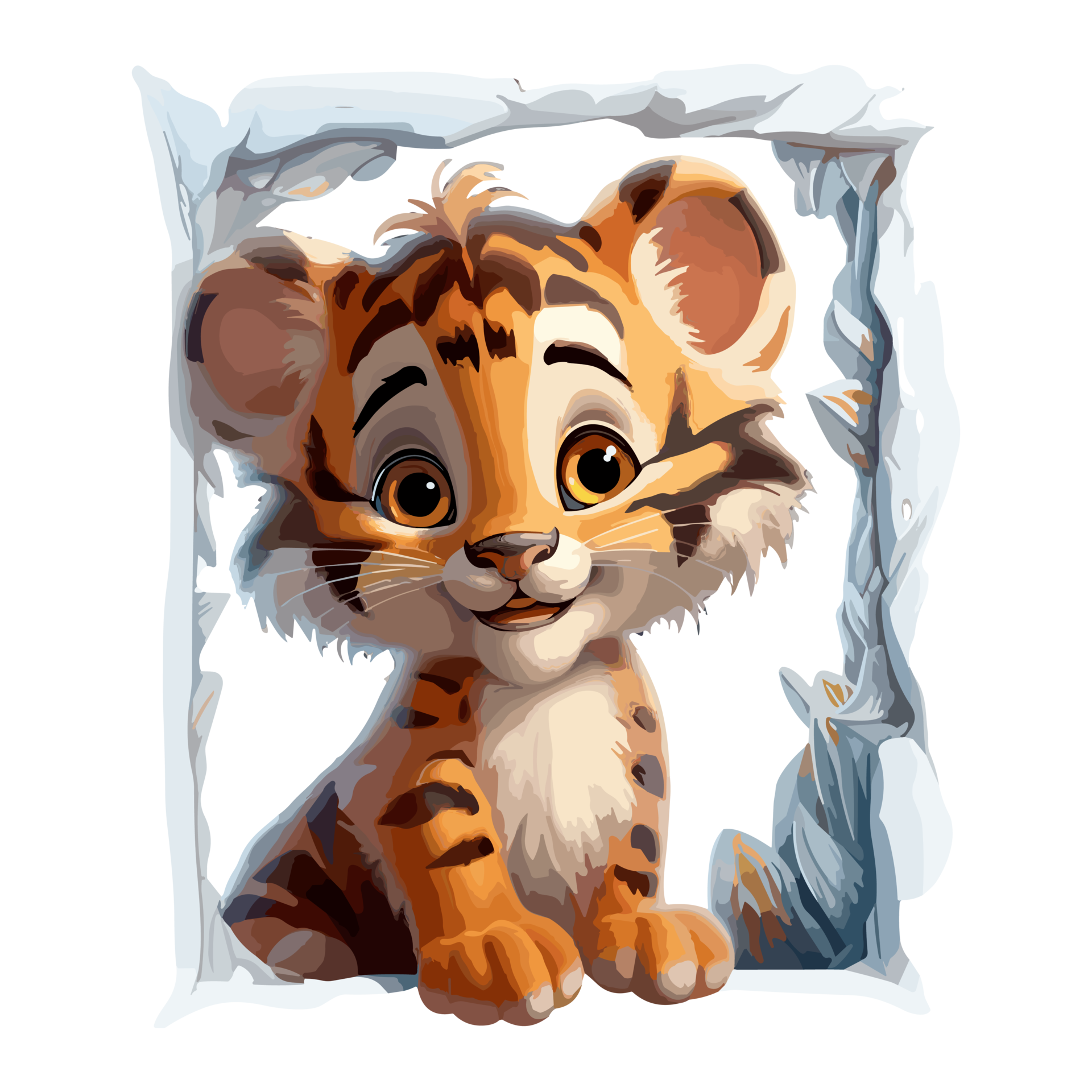 Cute baby Tiger on transparent background 31720124 PNG