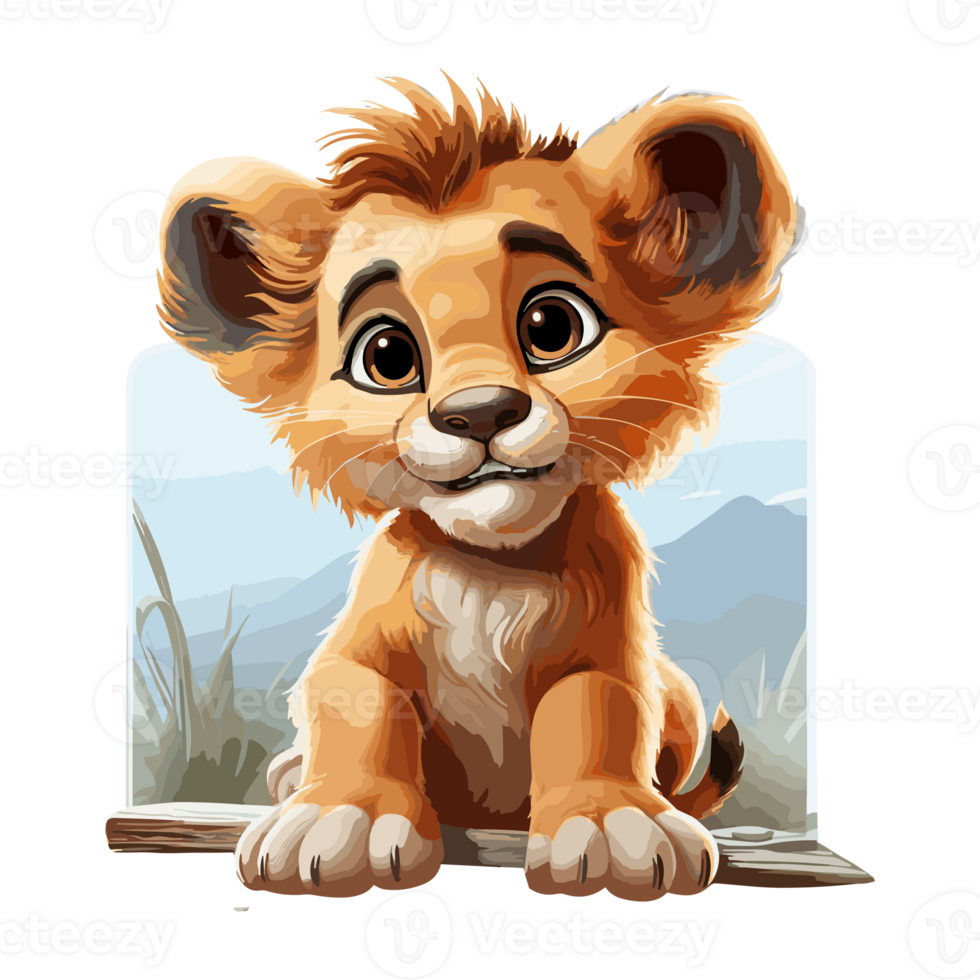 Cute baby Lion on transparent background 31720135 PNG
