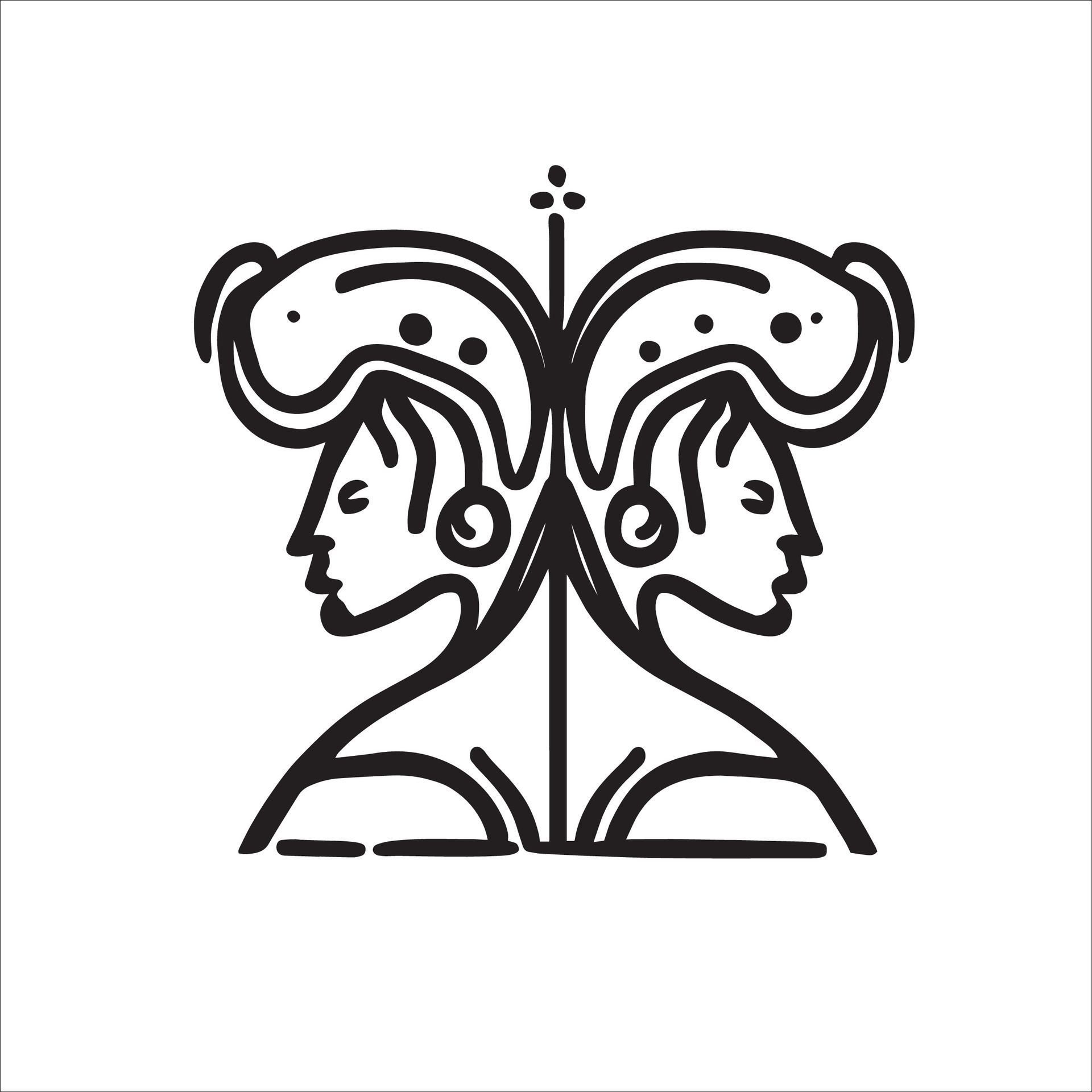 Vector Doodle Of Twins Embodying The Curious And Adaptable Nature Of