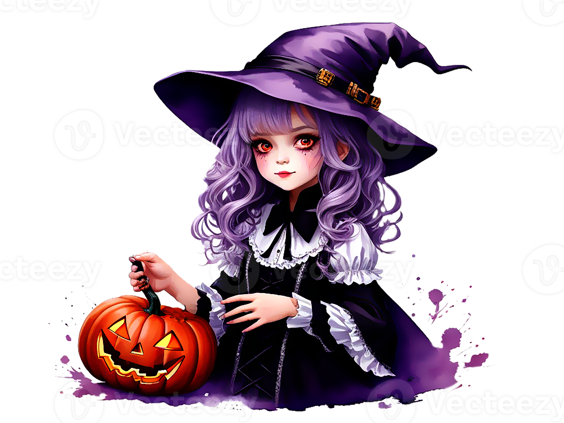Cute Halloween Witch Generative Ai 31728224 Png