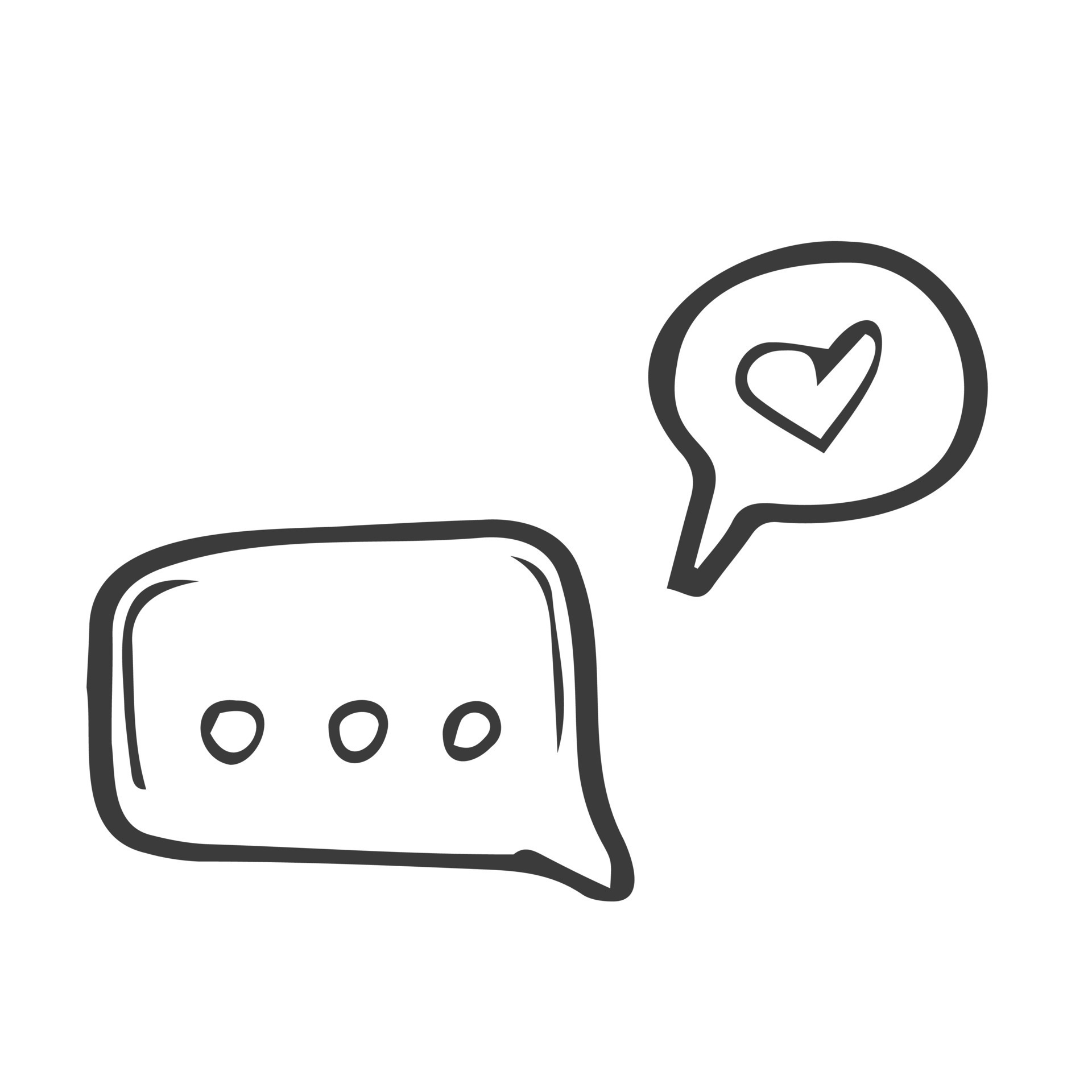 Speech bubbles with heart and dots. dialogue sketch 31732882 Vector Art ...