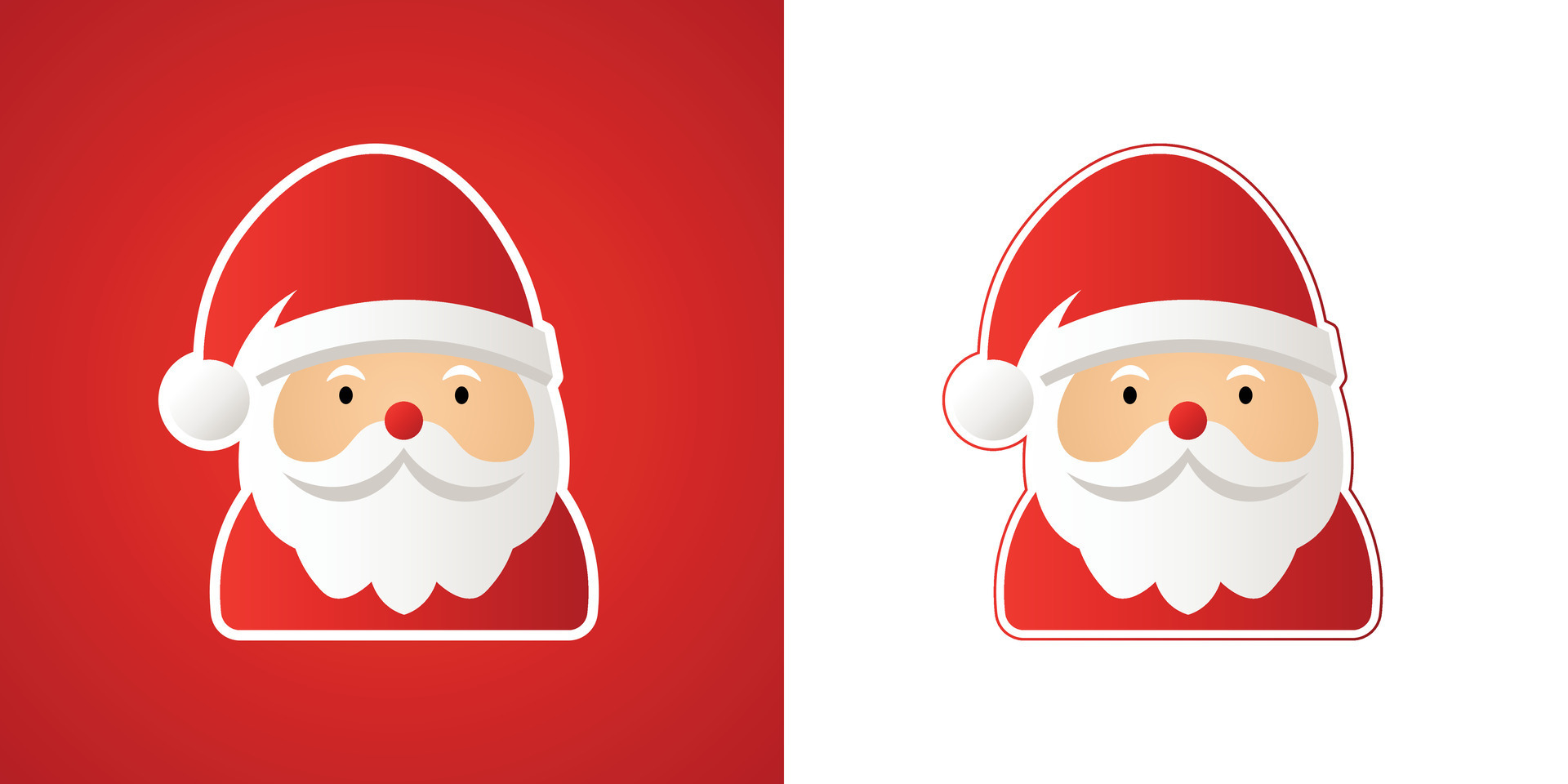 minimalistic christmas santa claus character simple design vector ...