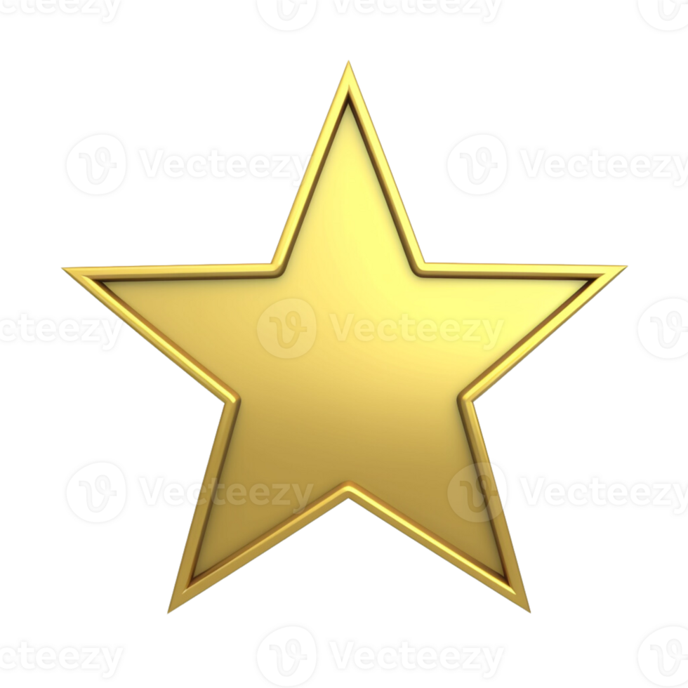 Gold star 3d board no background 31738482 PNG