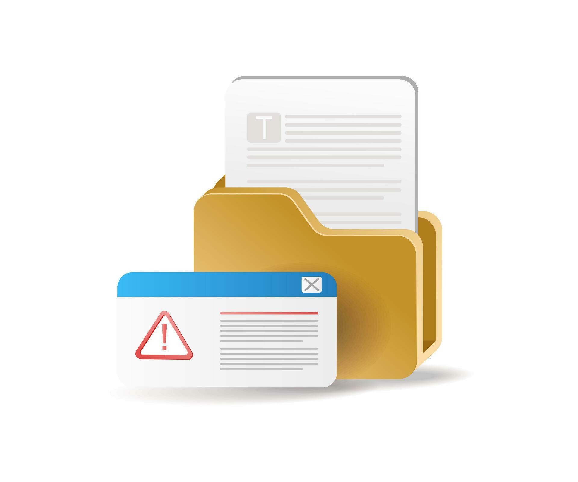 Folder data warning window 31740331 Vector Art at Vecteezy