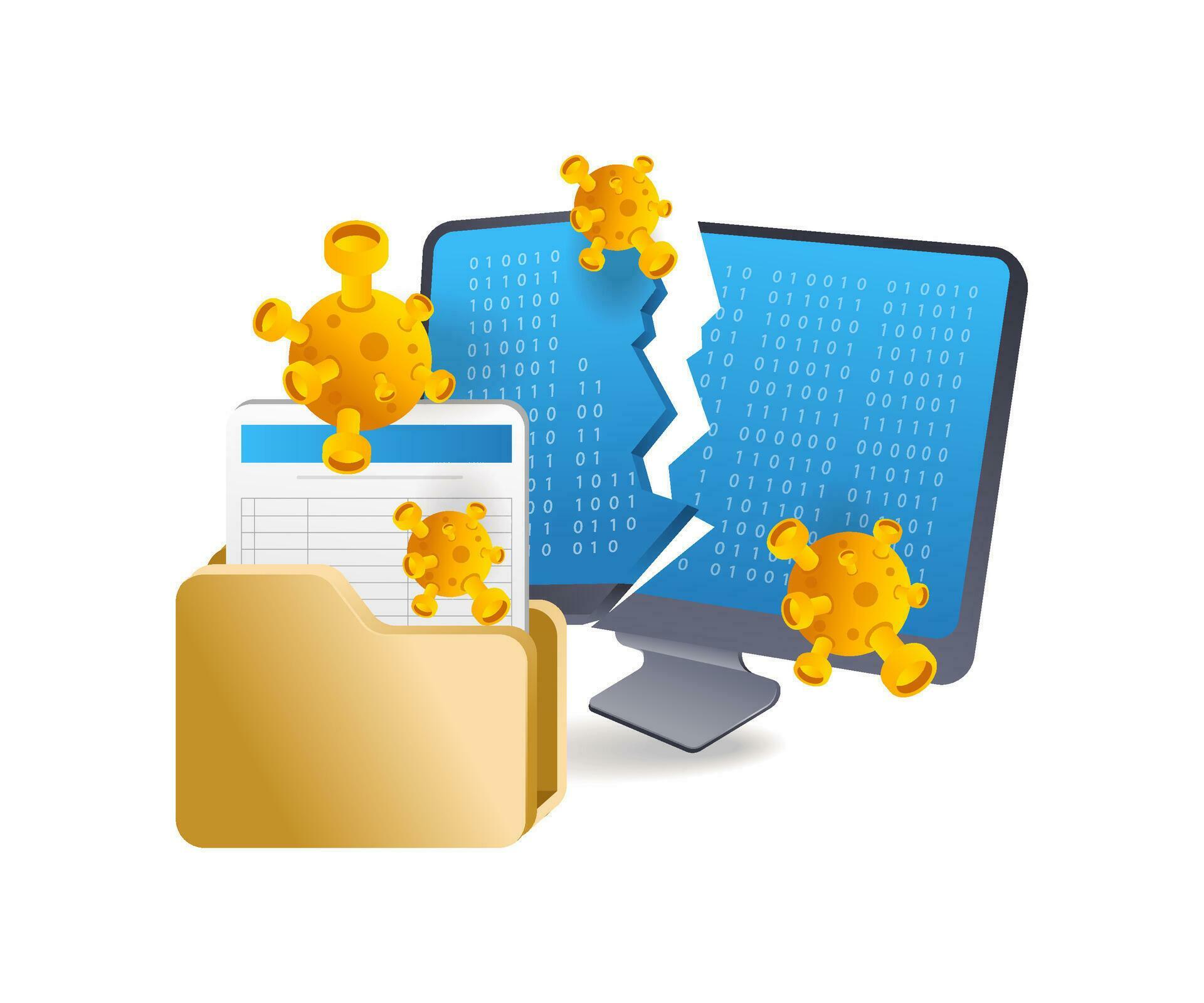 Viruses damage computer security systems 31740343 Vector Art at Vecteezy