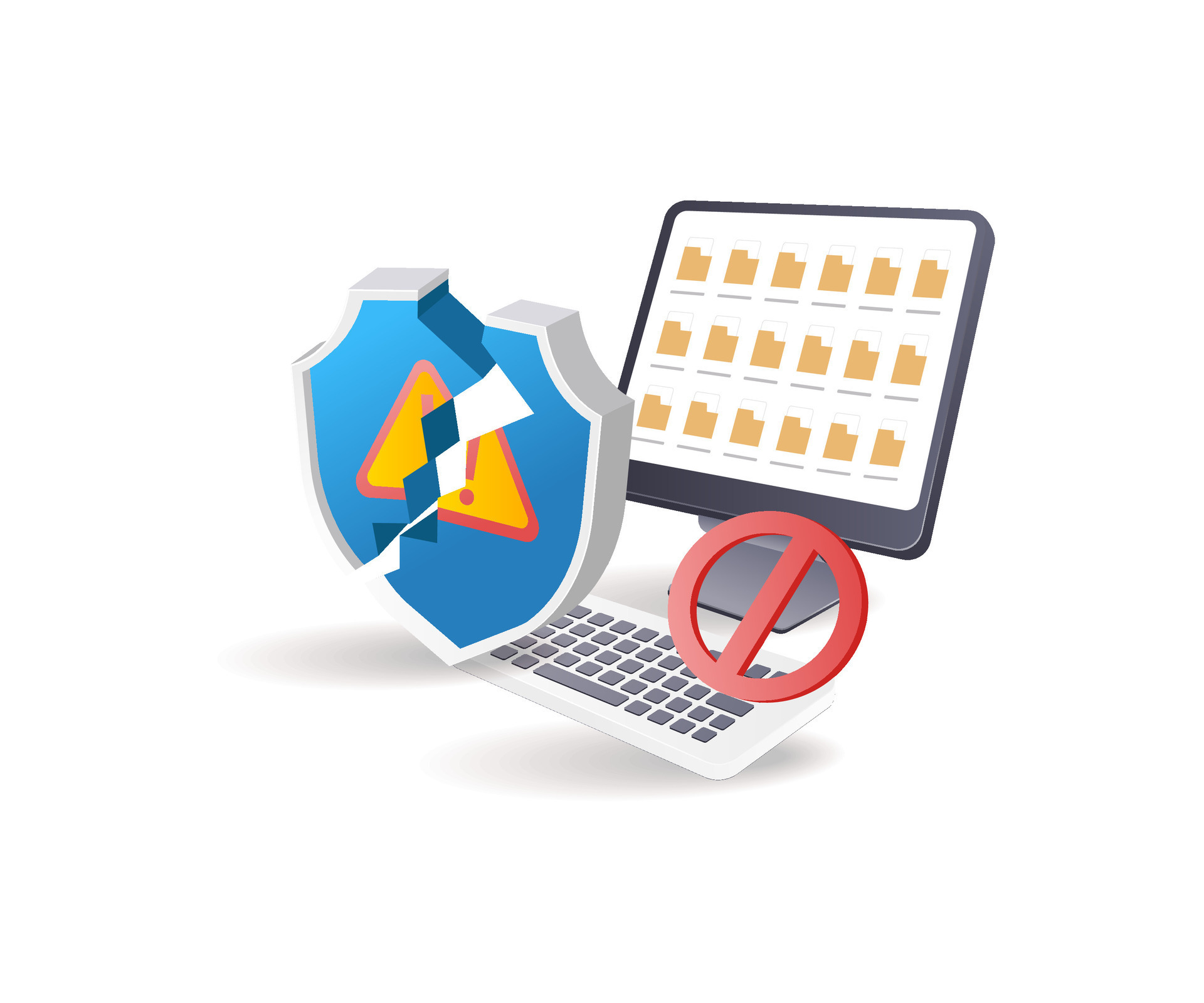 Technology computer data security warning 31740404 Vector Art at Vecteezy