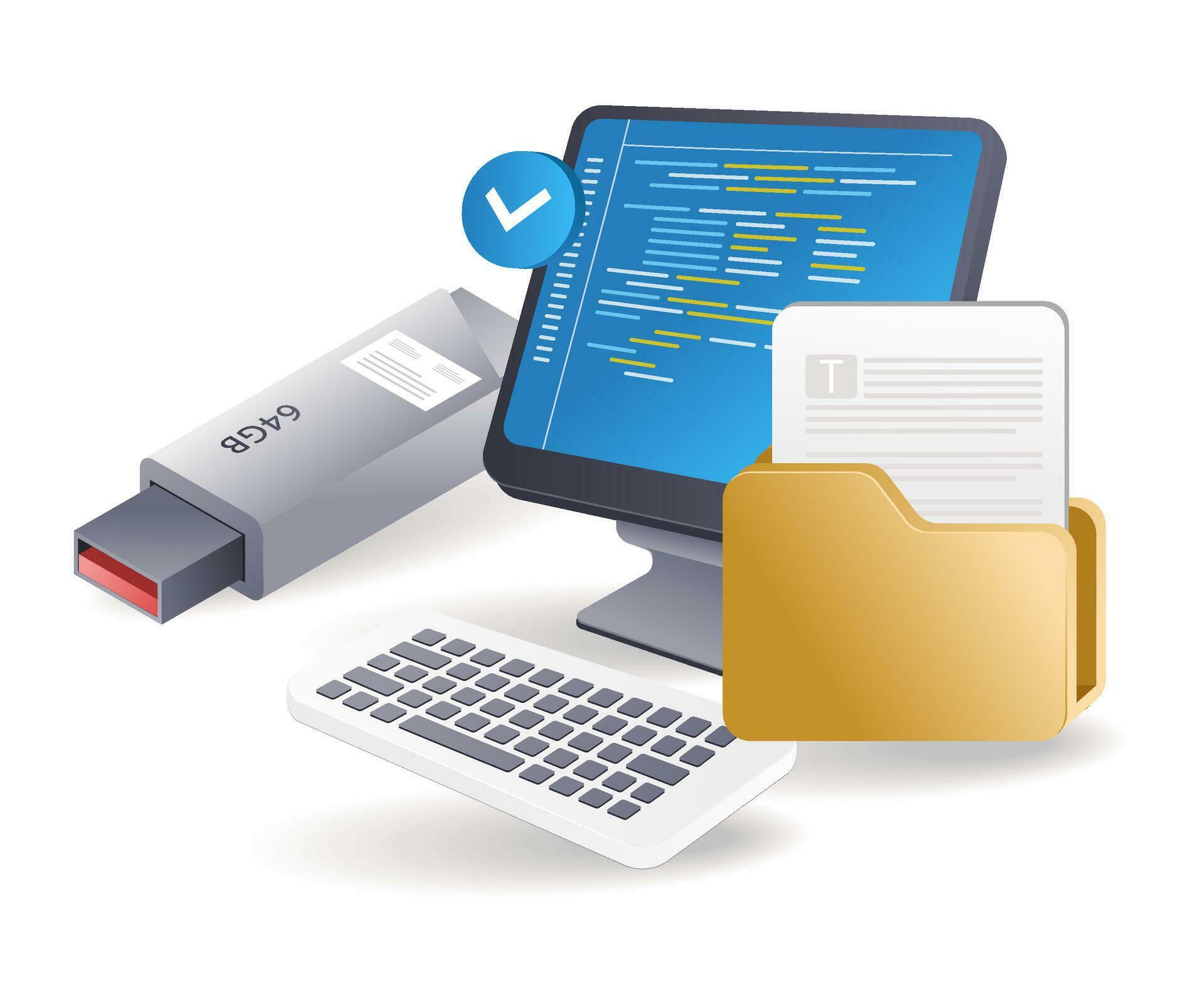 Portable data storage folder file programmer 31740417 Vector Art at ...