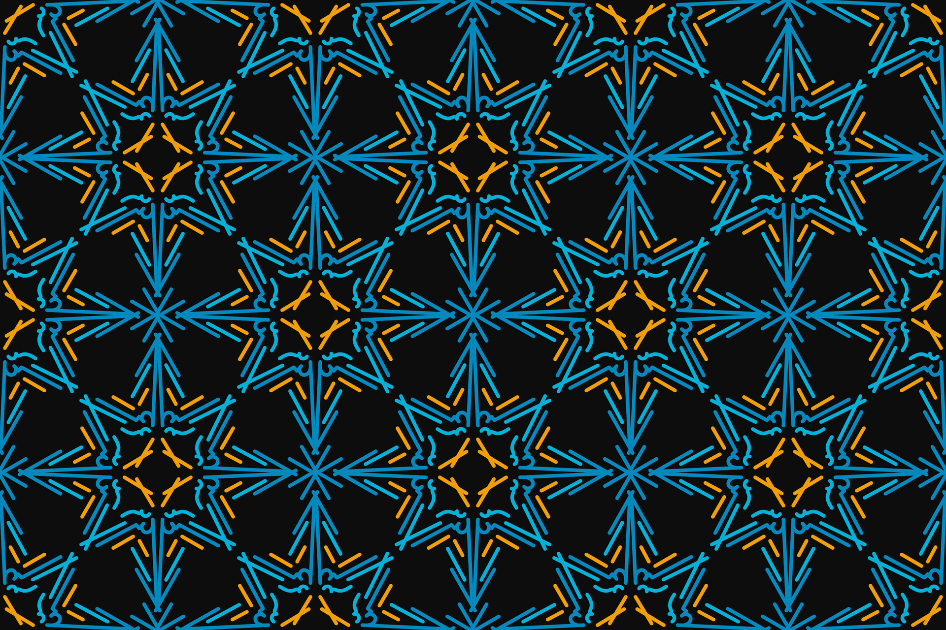 Pattern With Floral And Geometric Elements Intersecting Curved And