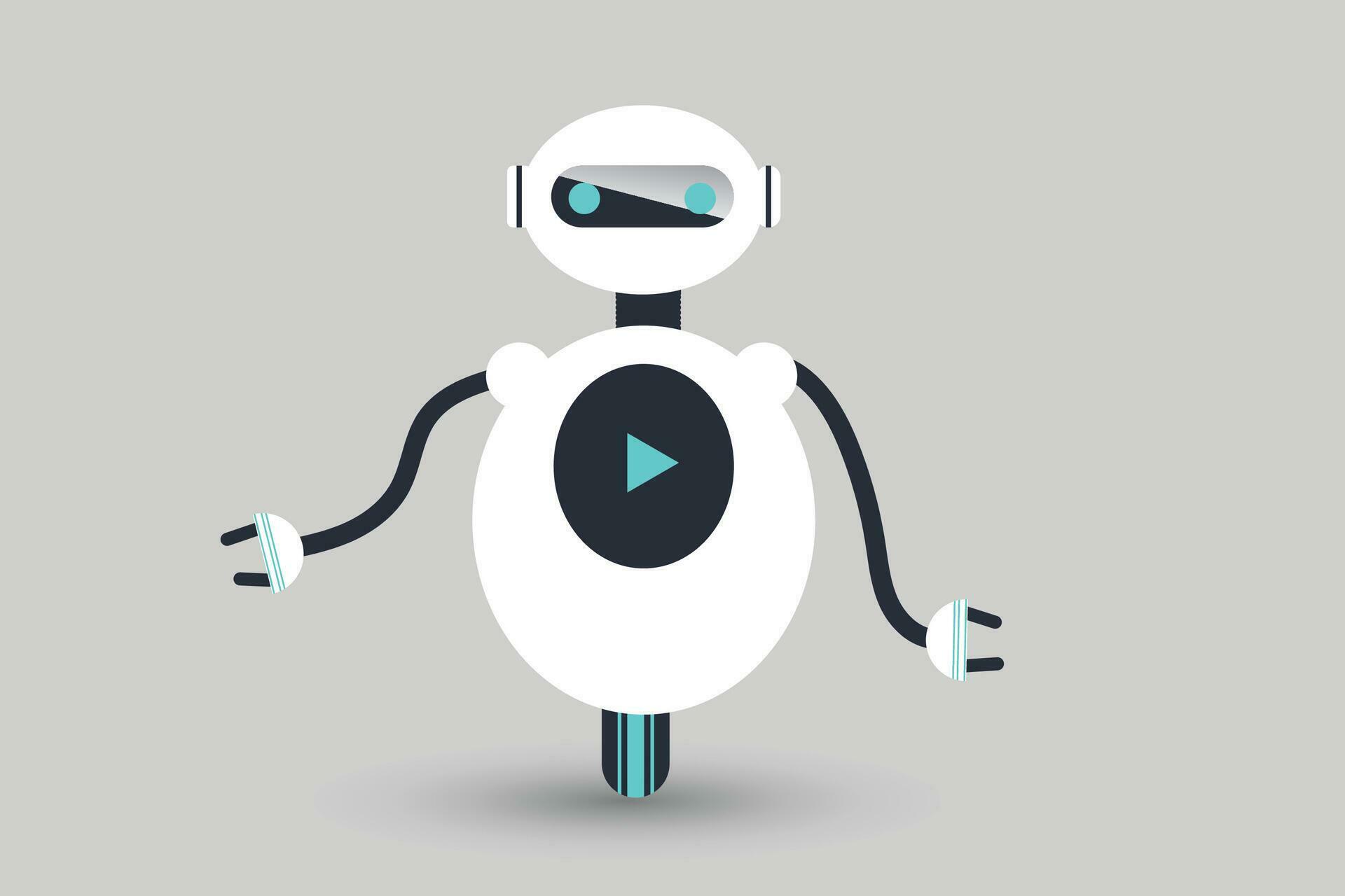 set of cute illustrations of artificial intelligence robot characters ...