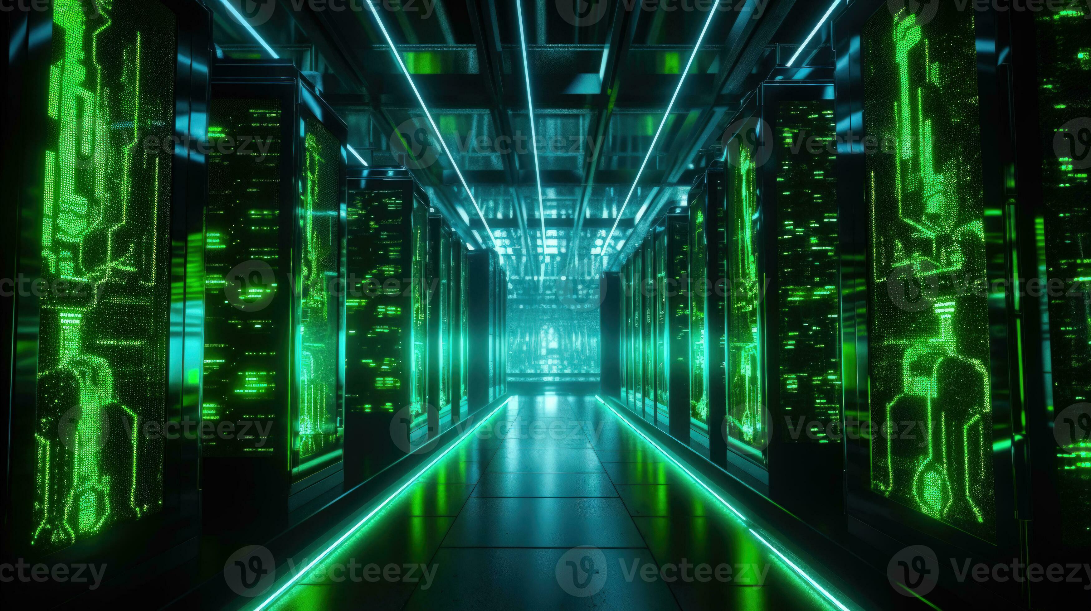 Supercomputer Processing Complex Data At Lightning Speed With Advanced Technology Ai Generated