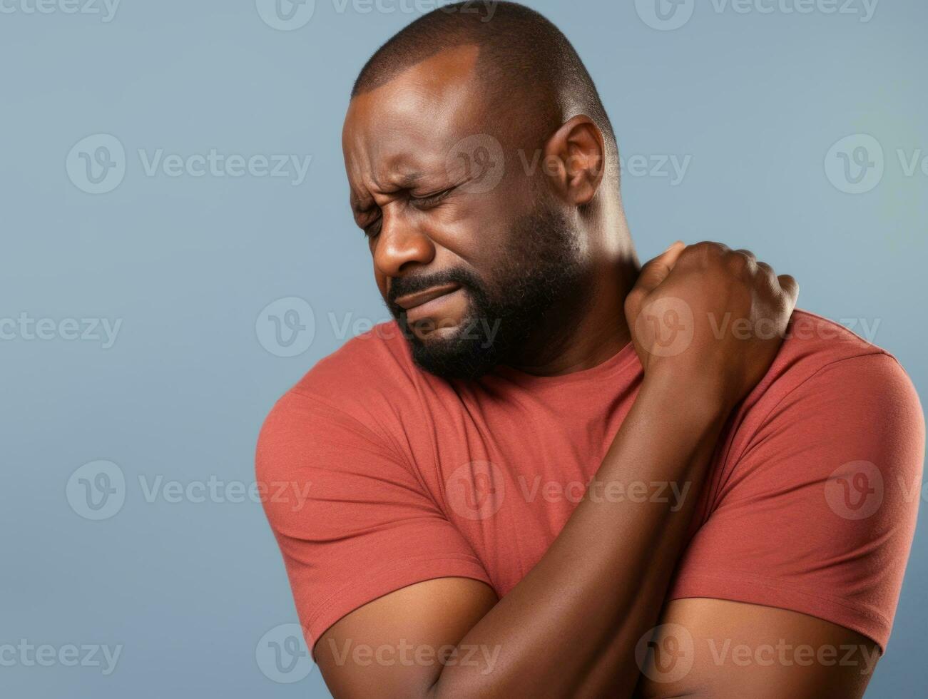 Black man with pain on neutral background AI Generative 31749059 Stock Photo at Vecteezy