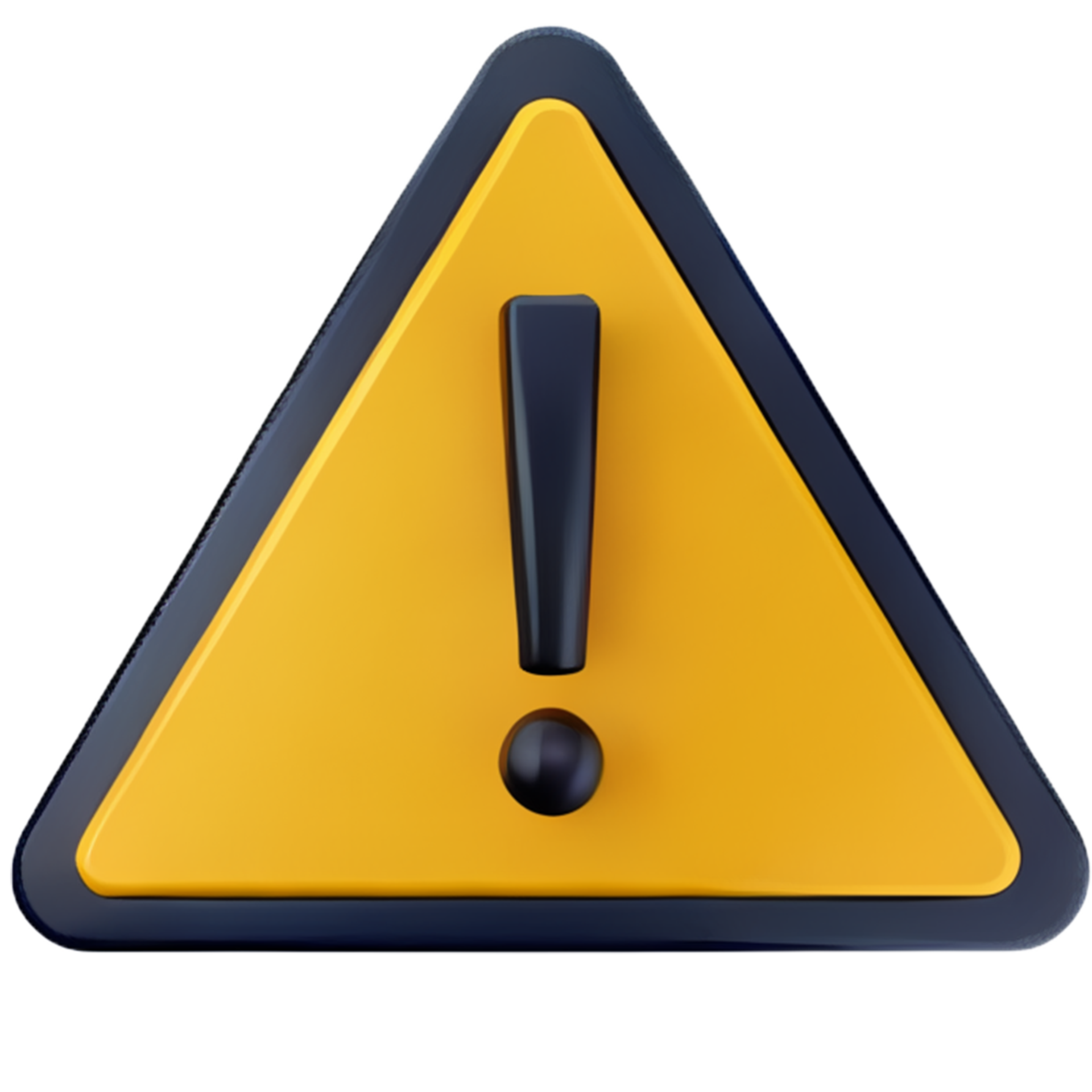 3d Exclamation Mark In Triangle Icon Realistic Yellow Triangle Warning