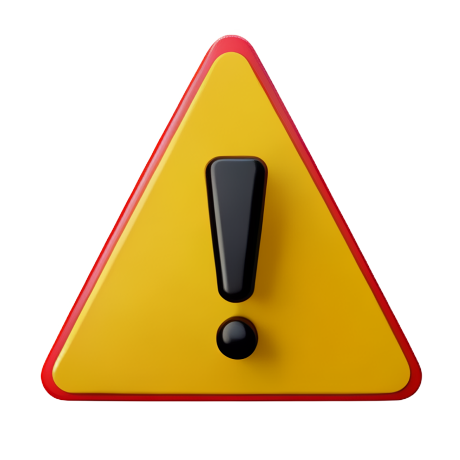 3D Exclamation Mark In Triangle Icon Realistic Yellow Triangle Warning 3D Exclamation Mark In Triangle Icon Realistic Yellow Triangle Warning