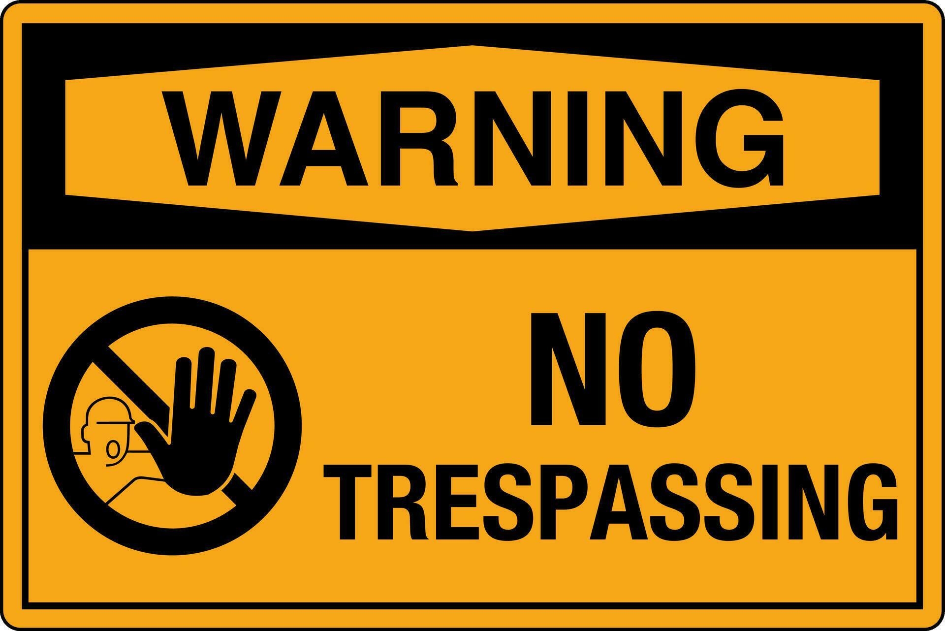 OSHA standards symbols registered workplace safety sign danger caution warning NO TRESPASSING ...