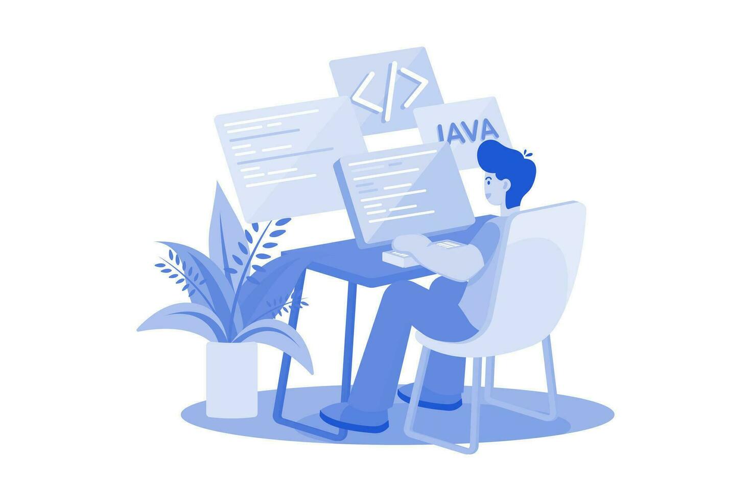 Man Coder Development Programming Computer 31757280 Vector Art At Vecteezy