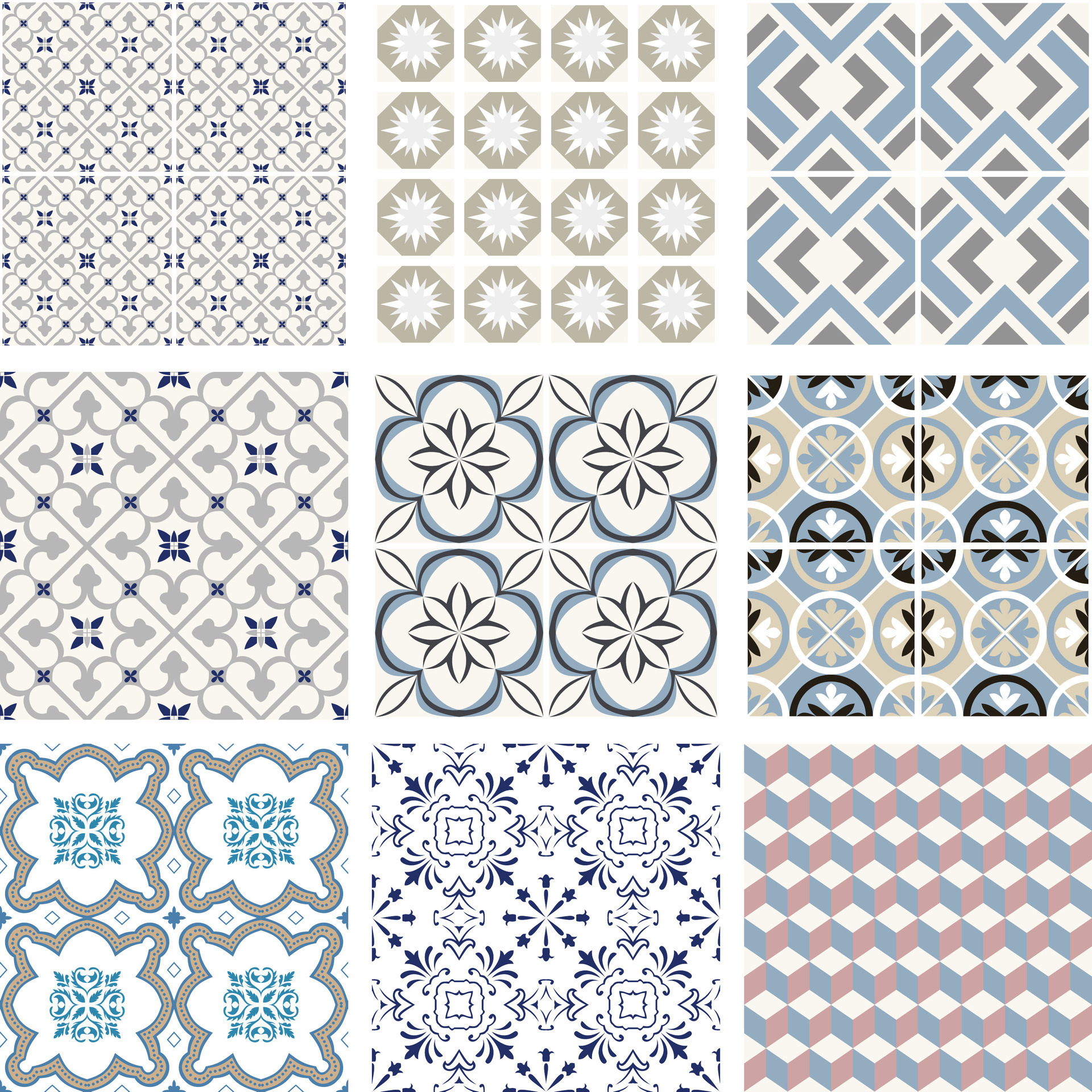 Wall Tile wallpaper vector seamless patterns pattern illustration ...