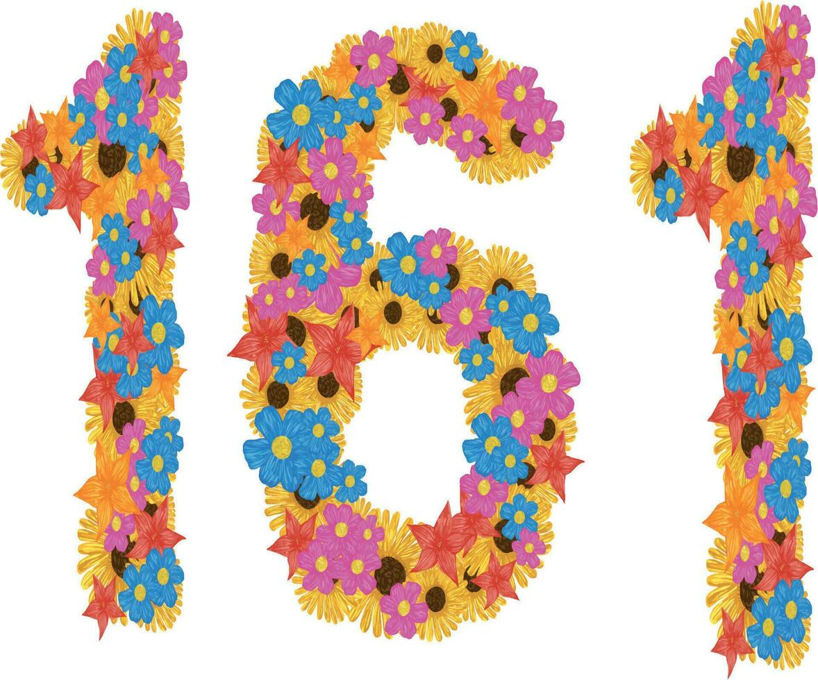 Number 161 Flower Vector Design 31758489 Vector Art At Vecteezy