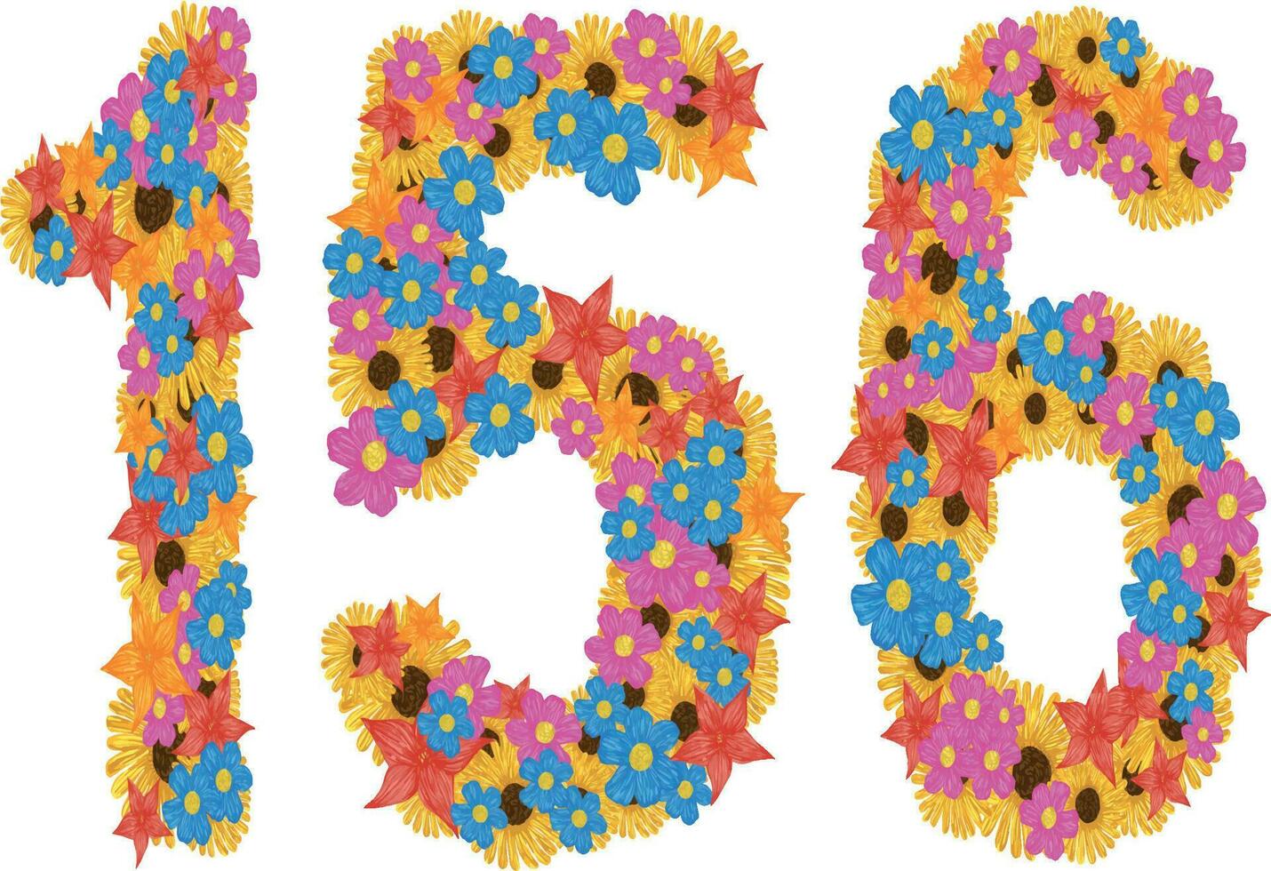 number 156 flower vector design 31758510 Vector Art at Vecteezy