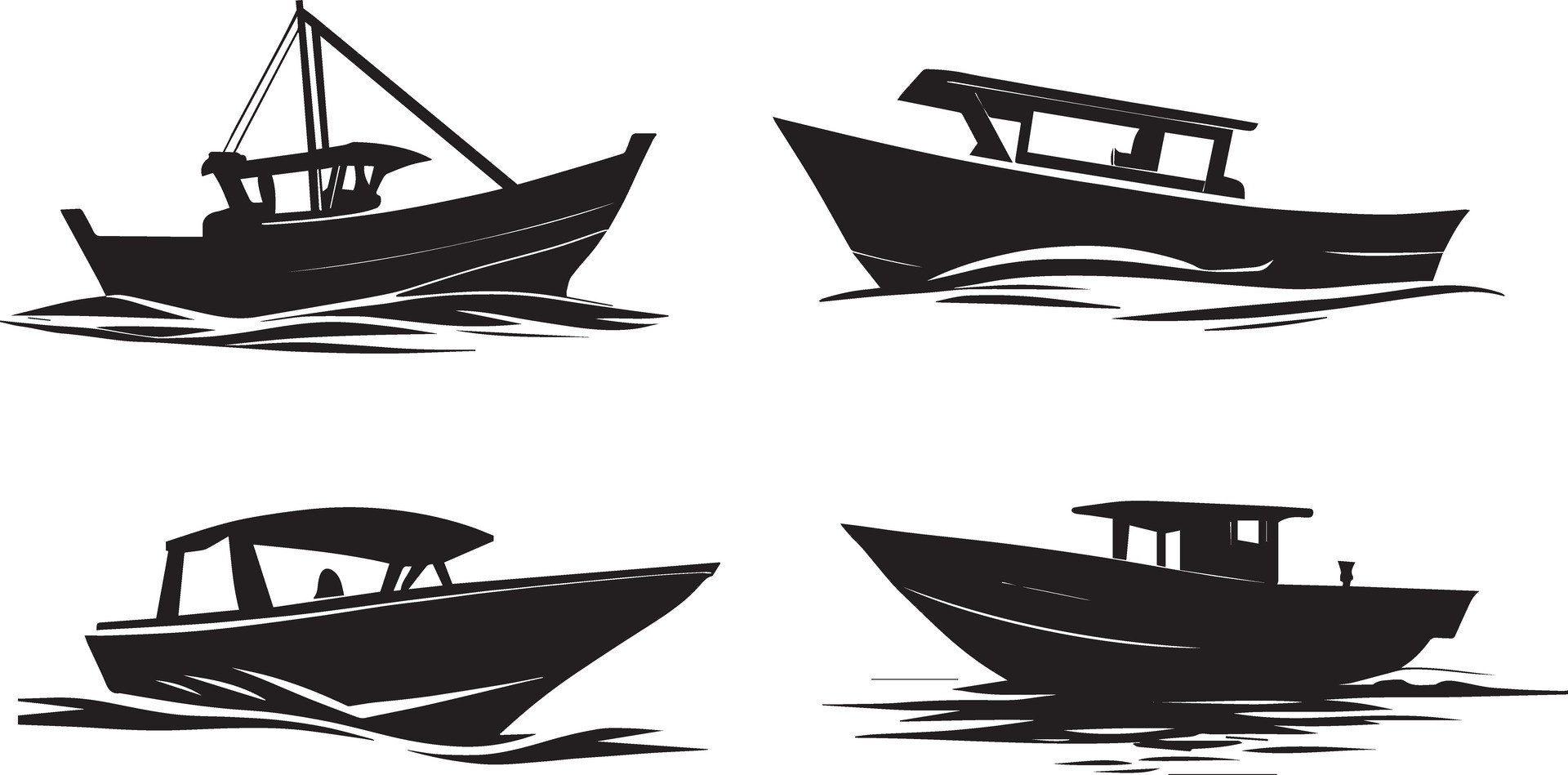 boat vector silhouette illustration 2 31758903 Vector Art at Vecteezy