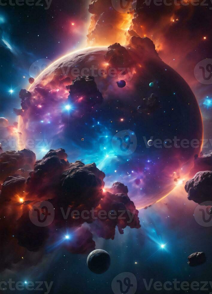 Galaxy Space Nebula Background Wallpaper AI Generative 31759626 Stock ...